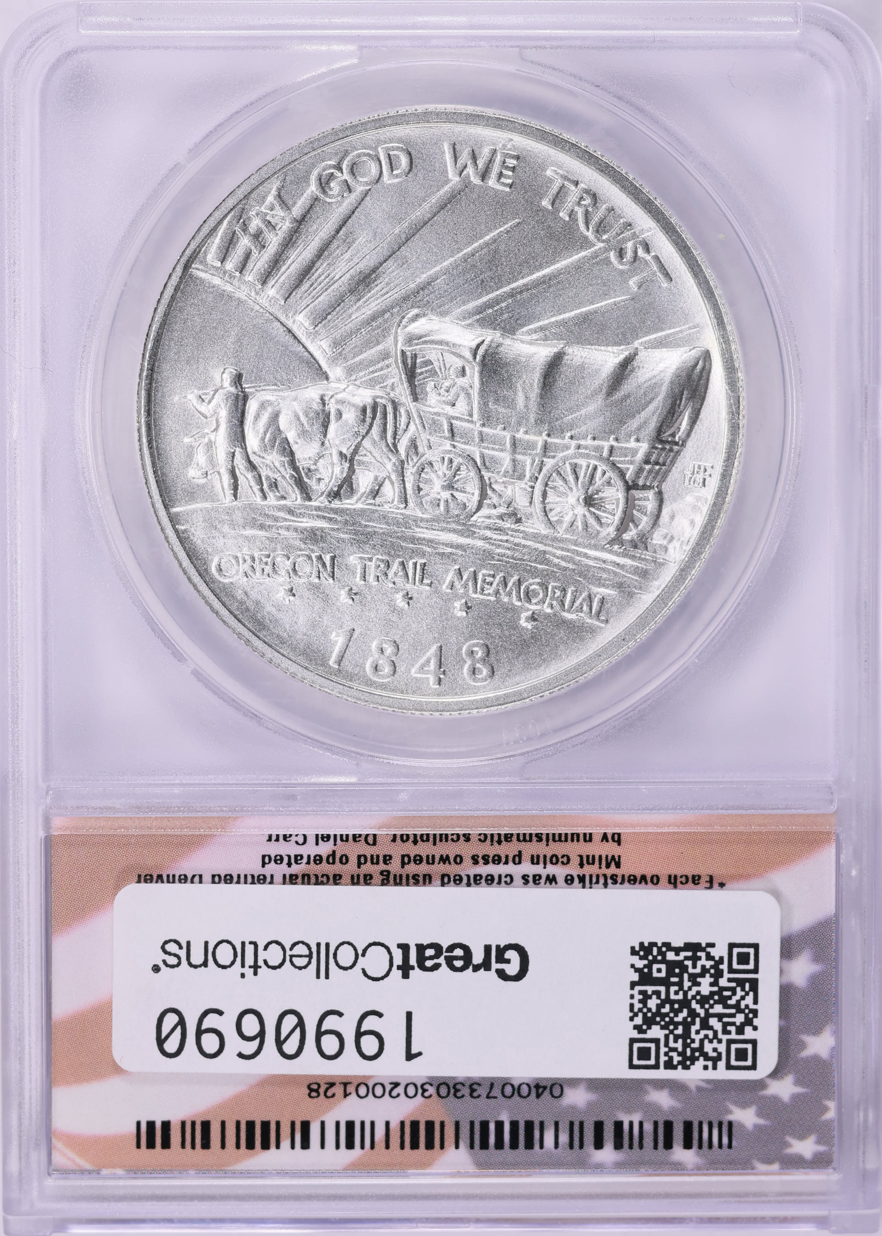 2021 Oregon Trail Memorial Overstruck Silver Eagle Design Daniel Carr ...