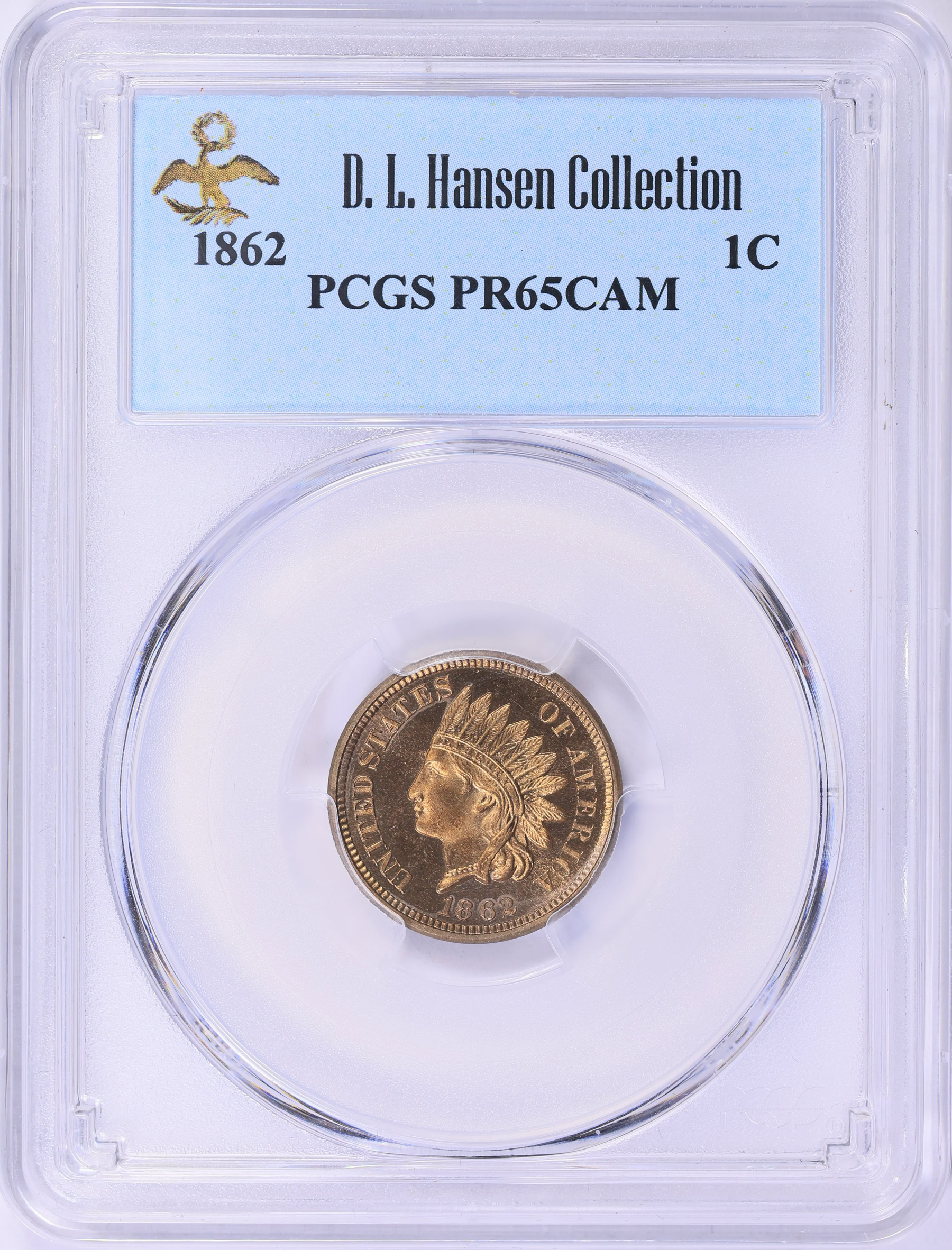 1862 Indian Cent PCGS Proof-65 CAMEO (D.L. Hansen Collection) (Item ...