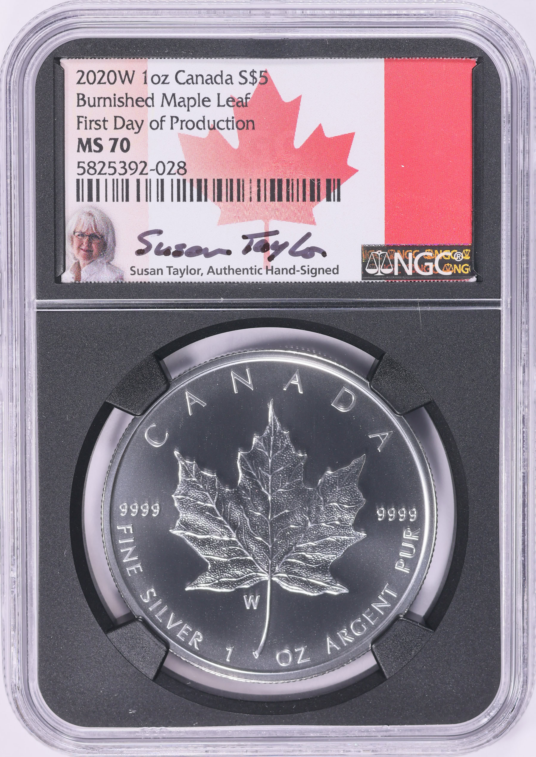 Canada 2020-W Silver $5 Maple Leaf Burnished First Day of Production KM ...