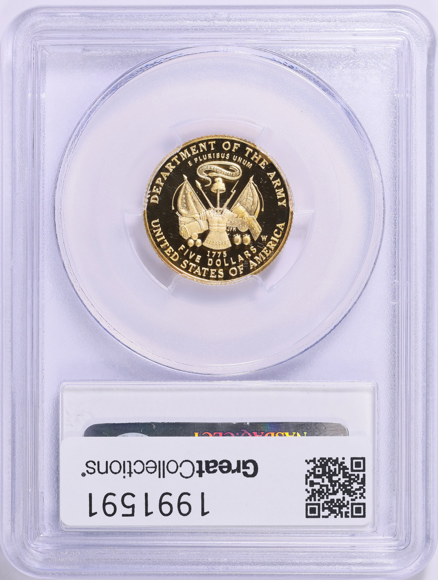 2011-W U.S. Army Gold $5 PCGS Proof-70 DCAM (Item 1991591 ...