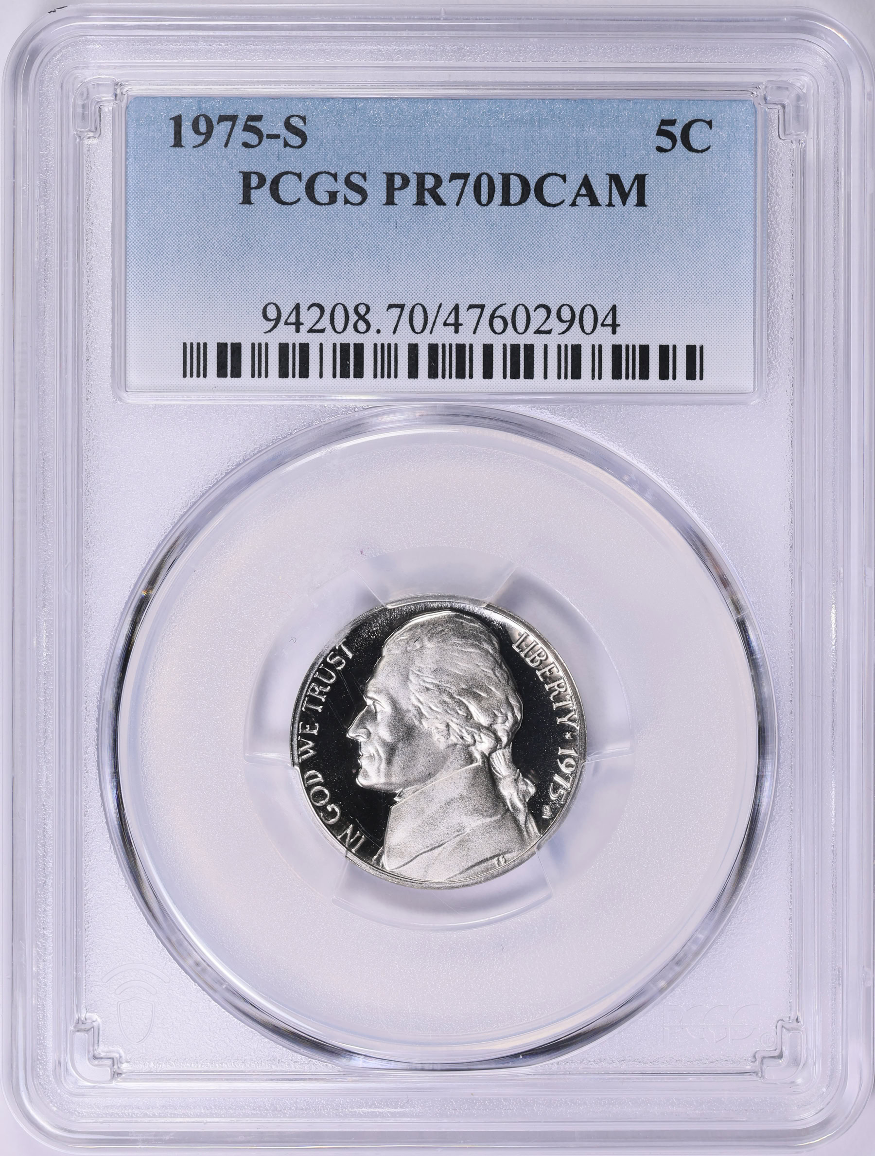 1975-S Jefferson Nickel PCGS Proof-70 DCAM (Item 1991610 ...