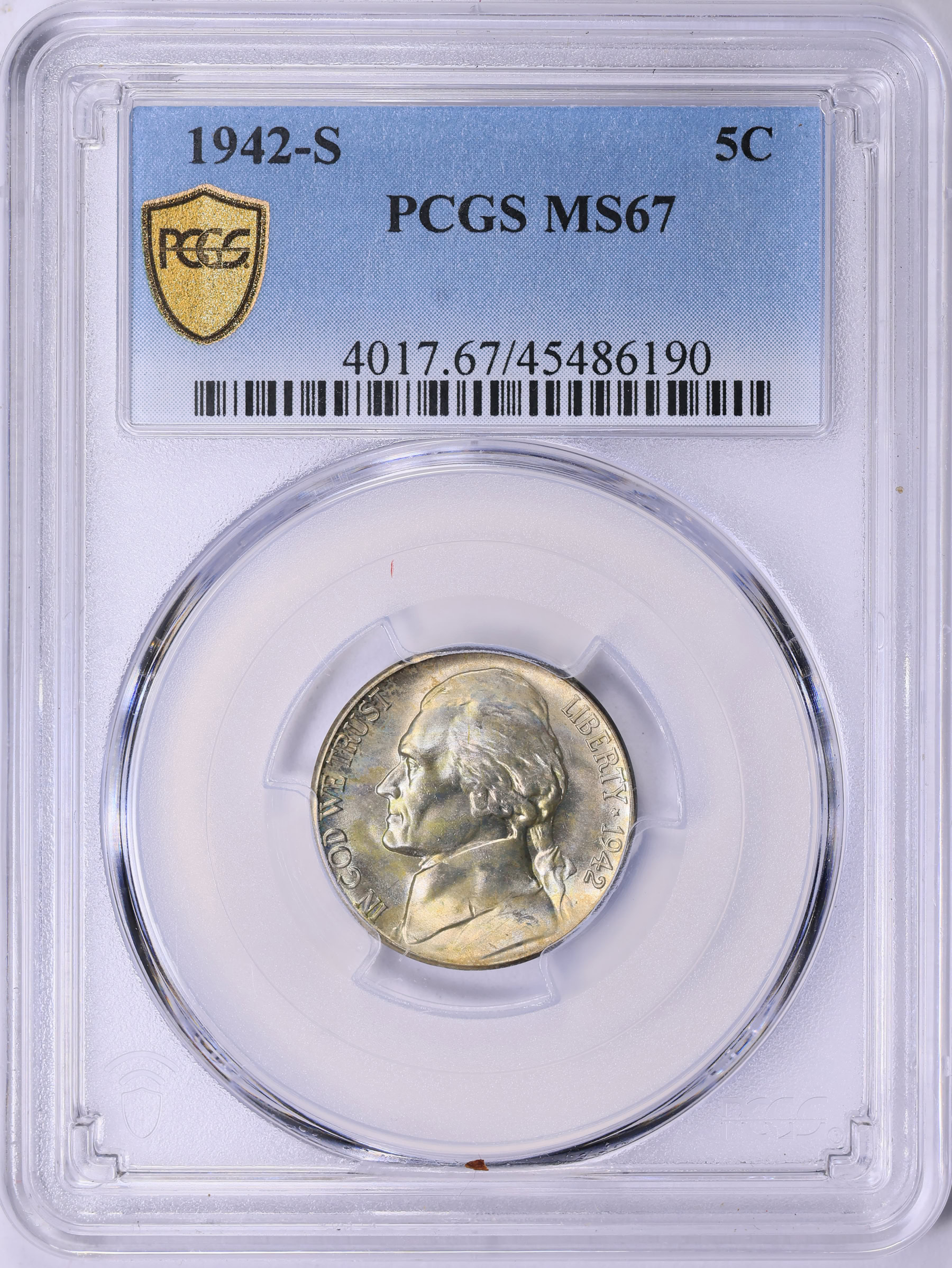 1942-S Jefferson Nickel Type 2 PCGS MS-67 (Toned) (Item 1991695 ...