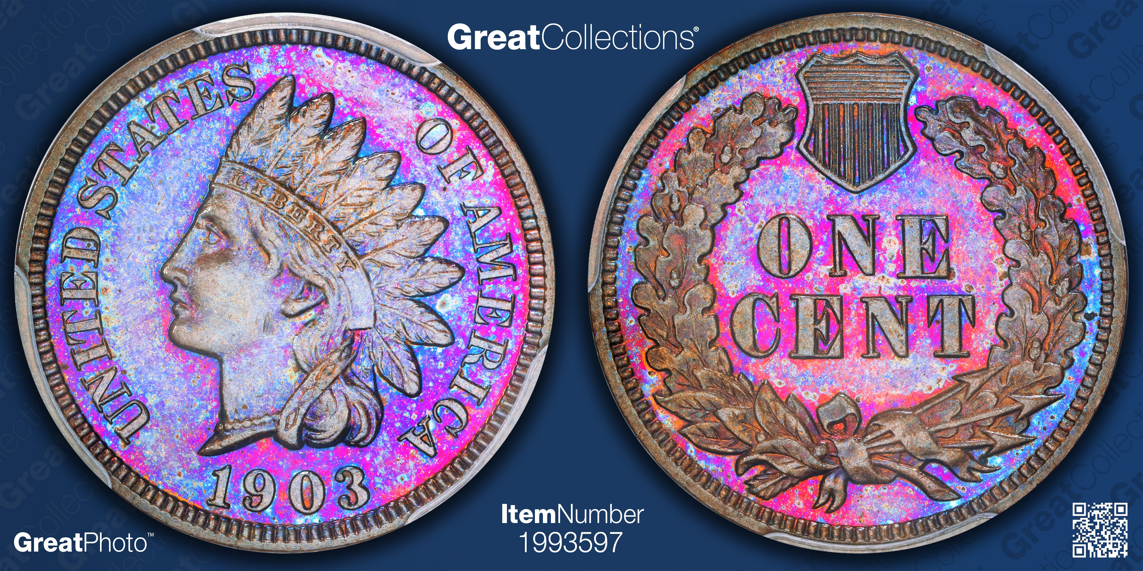 1903 Indian Cent PCGS Proof-64 BN (Toned) (The Larry Shepherd ...