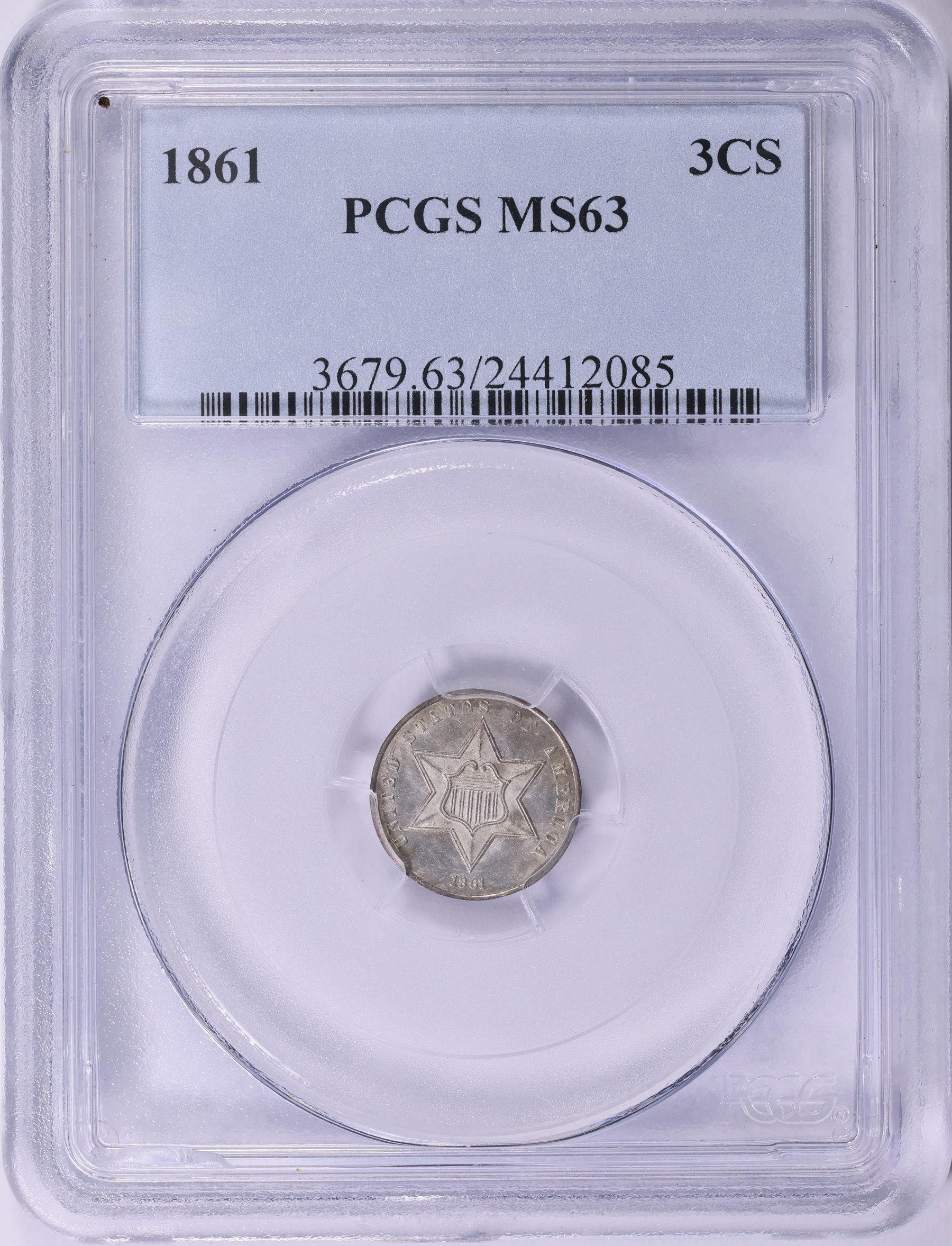 1861 Silver Three-Cent Piece PCGS MS-63 (Item 1993628 ...