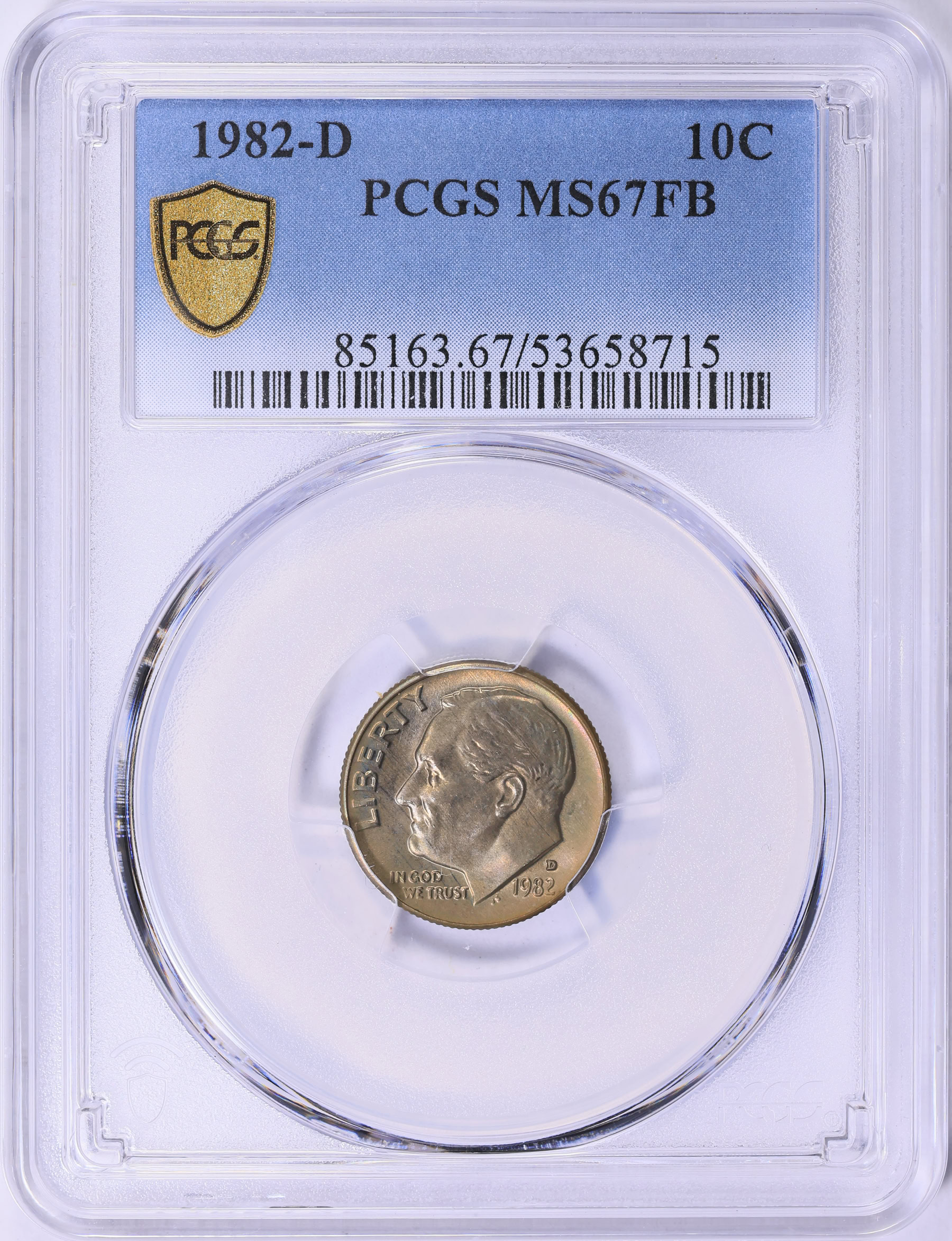1982-D Roosevelt Dime PCGS MS-67 FB (Toned) (Item 1994186 ...