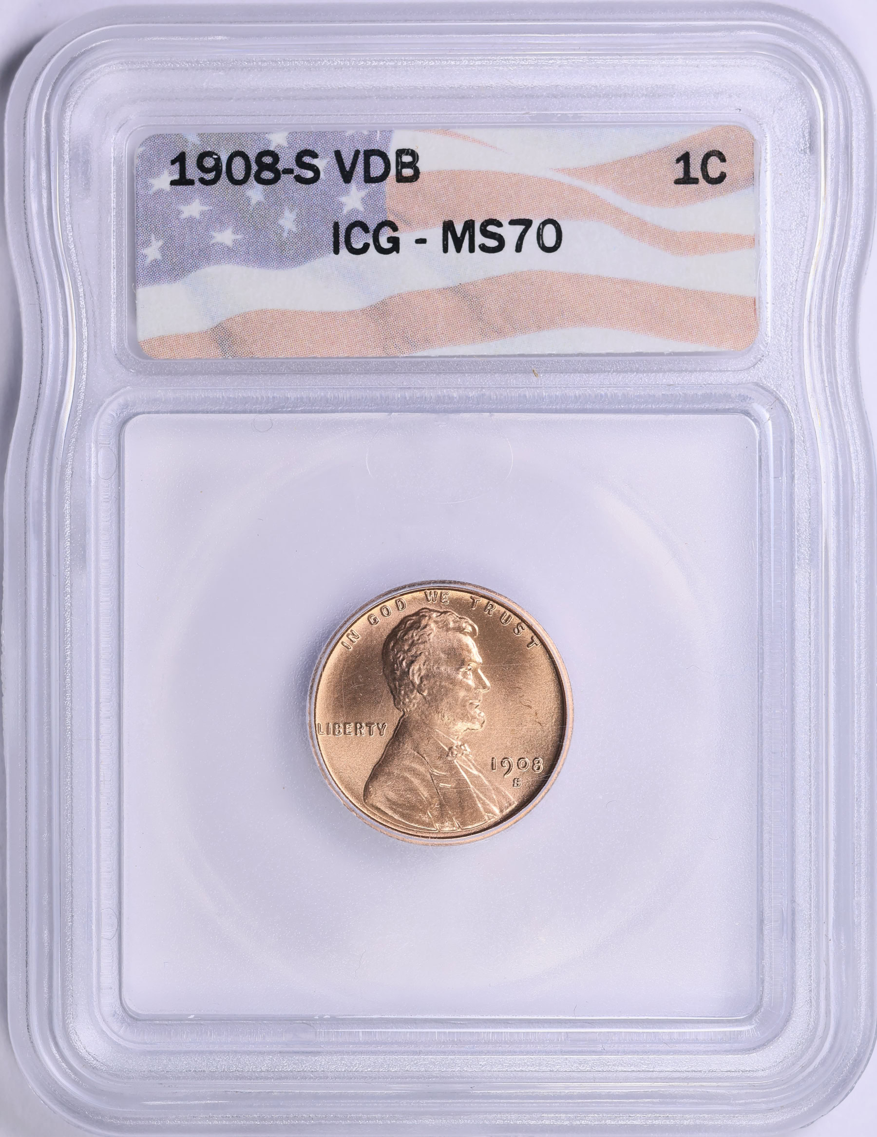 1908-S VDB Lincoln Cent Daniel Carr Token ICG MS-70 | ICG Cert ...