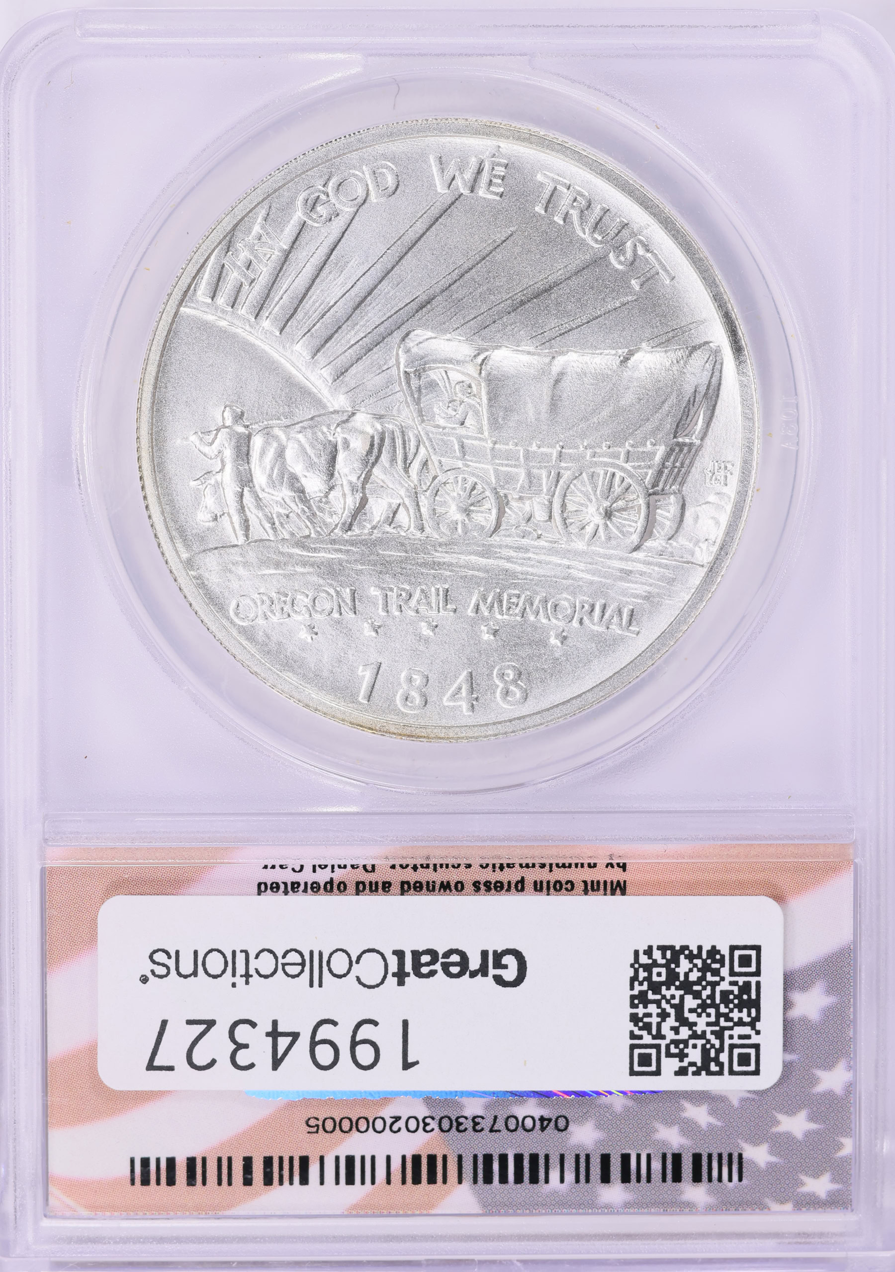2021 Oregon Trail Memorial Overstruck Silver Eagle Design Daniel Carr ...