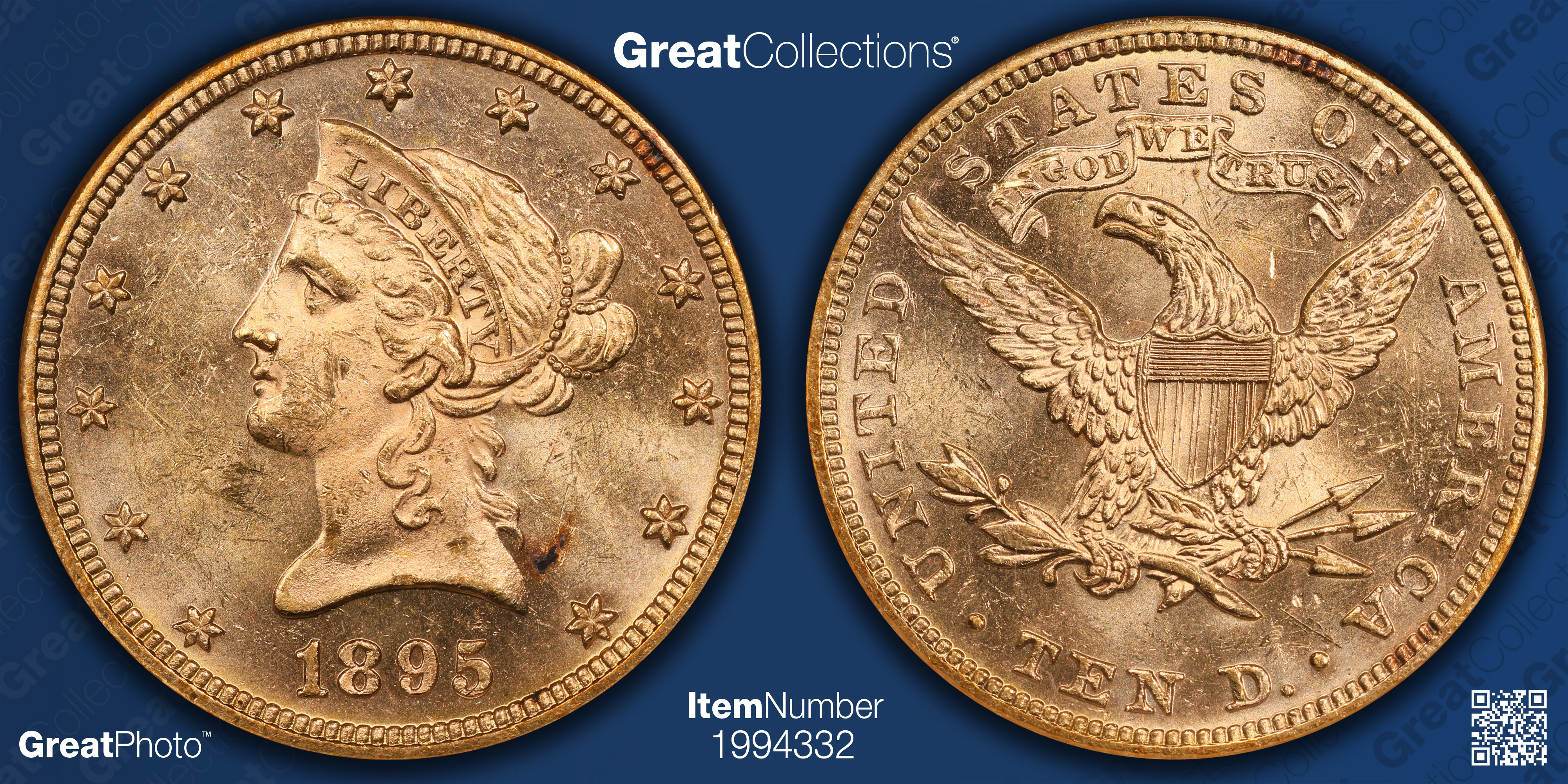 1895 Liberty Gold Eagle ANACS MS-62 PL OH (Item 1994332 ...