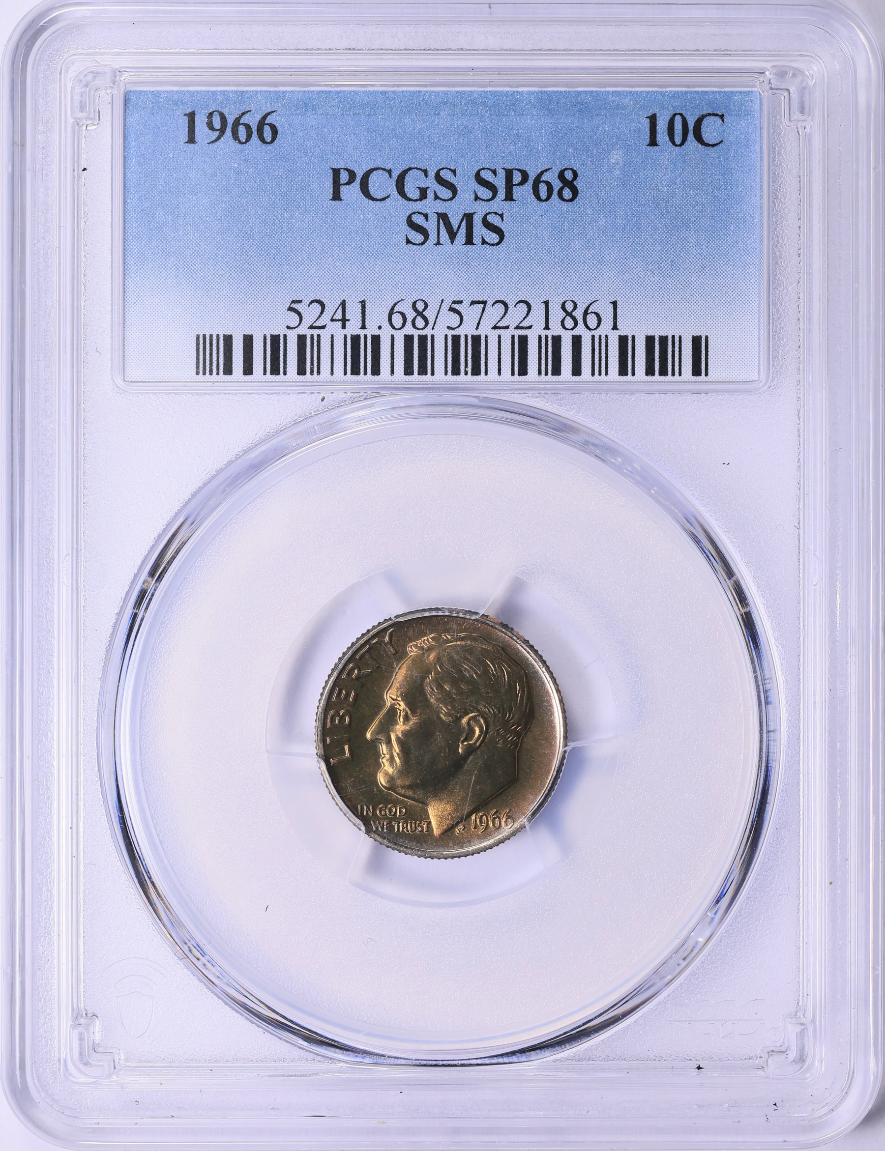 1966 Roosevelt Dime SMS PCGS SP-68 (Toned) (Item 1994359 ...