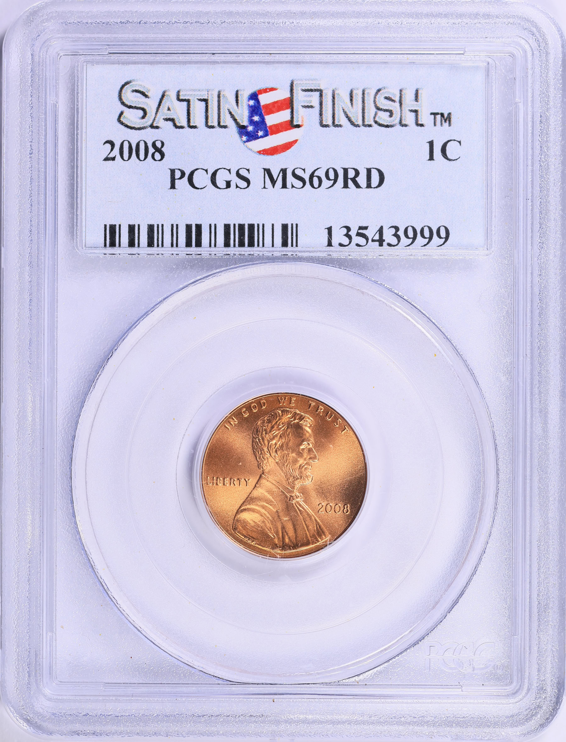 2008 Lincoln Cent Satin Finish PCGS MS-69 RD (Item 1994464 ...