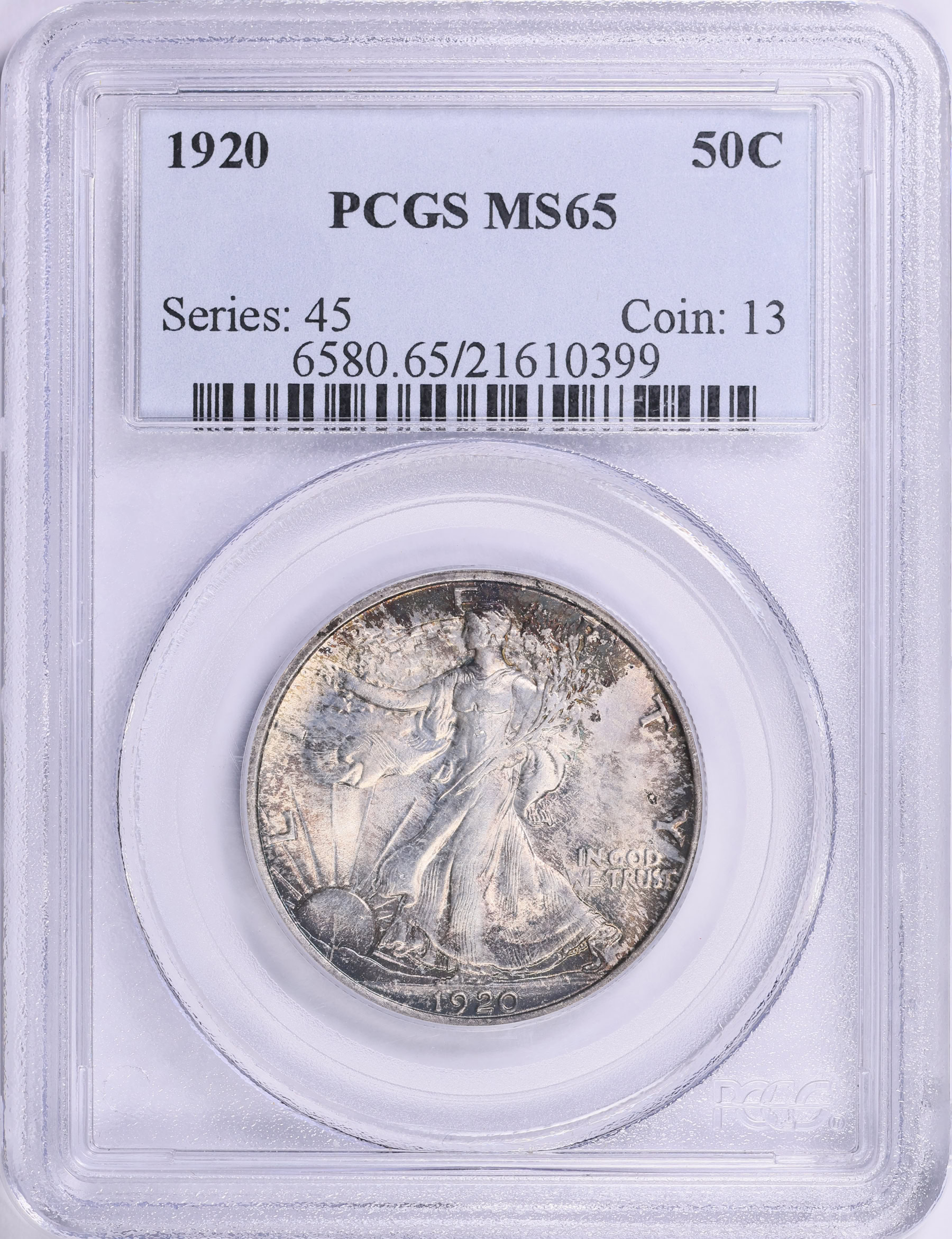 1920 Walking Liberty Half Dollar PCGS MS-65 (Toned) (Item 1994661 ...