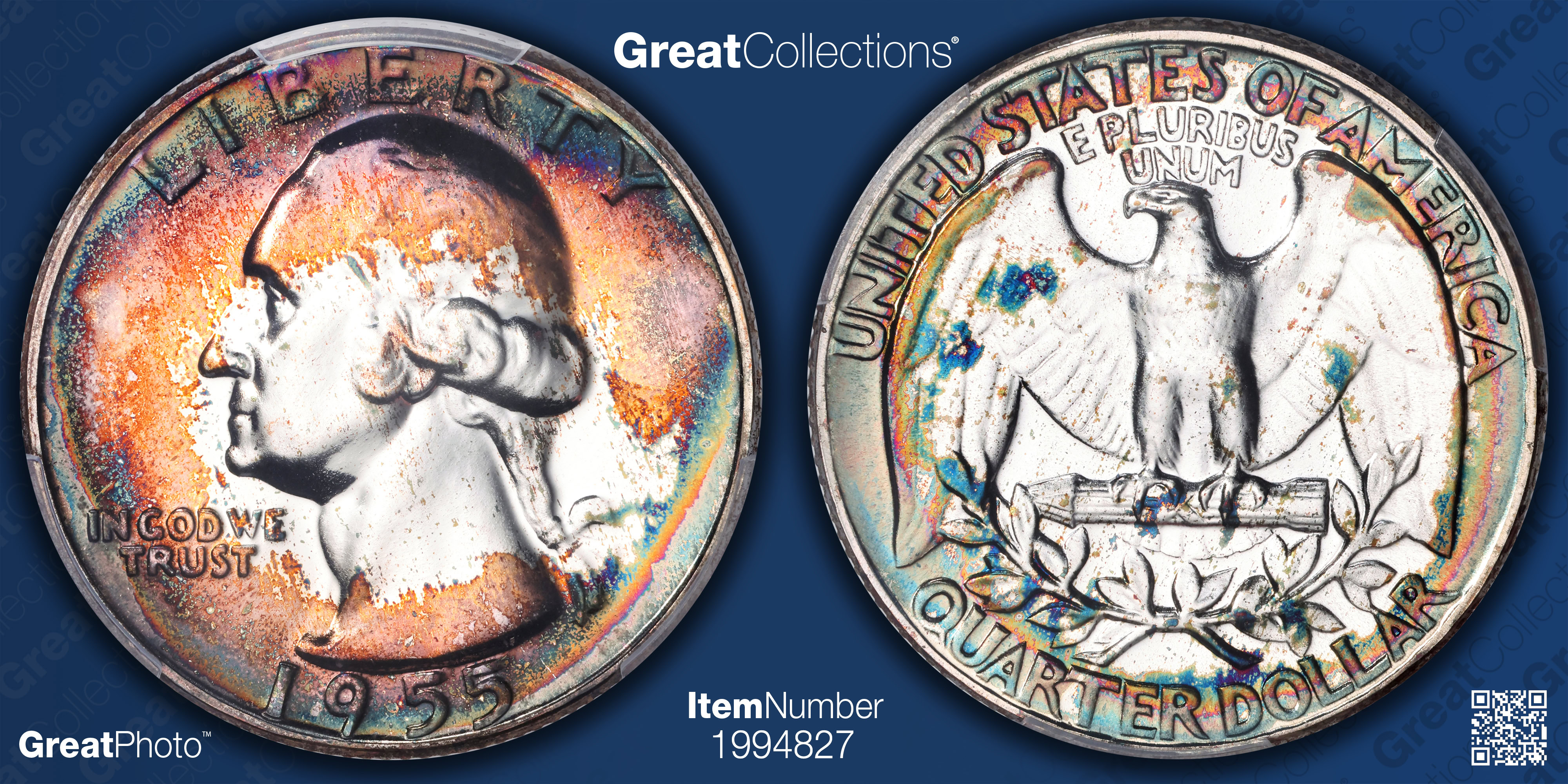 1955 Washington Quarter PCGS Proof-68 (Toned) (Item 1994827 ...