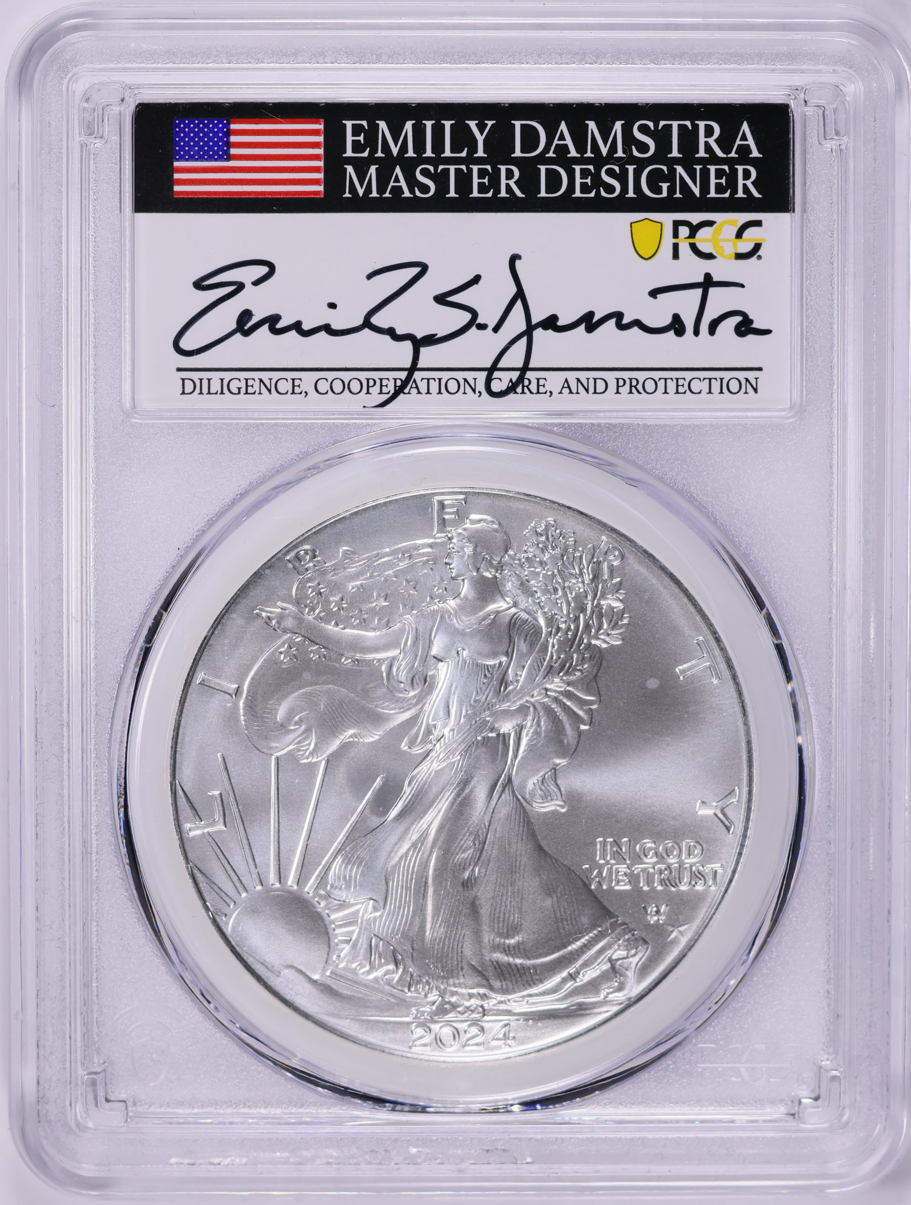 2024-(P) $1 Silver Eagle with Star Privy Struck at Philadelphia Mint ...