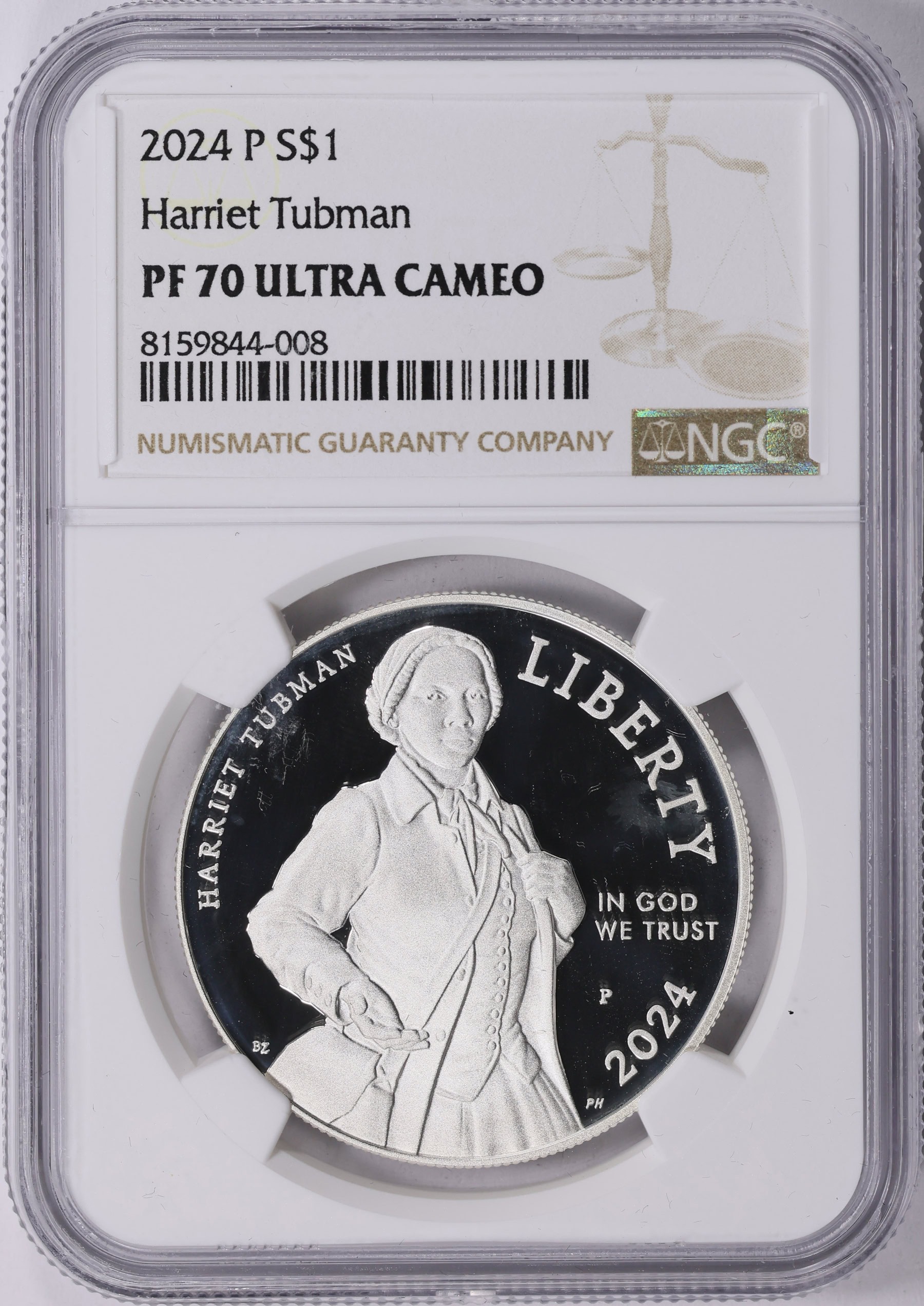 2024-P Harriet Tubman Silver Dollar NGC Proof-70 UC | NGC Cert #8159844 ...