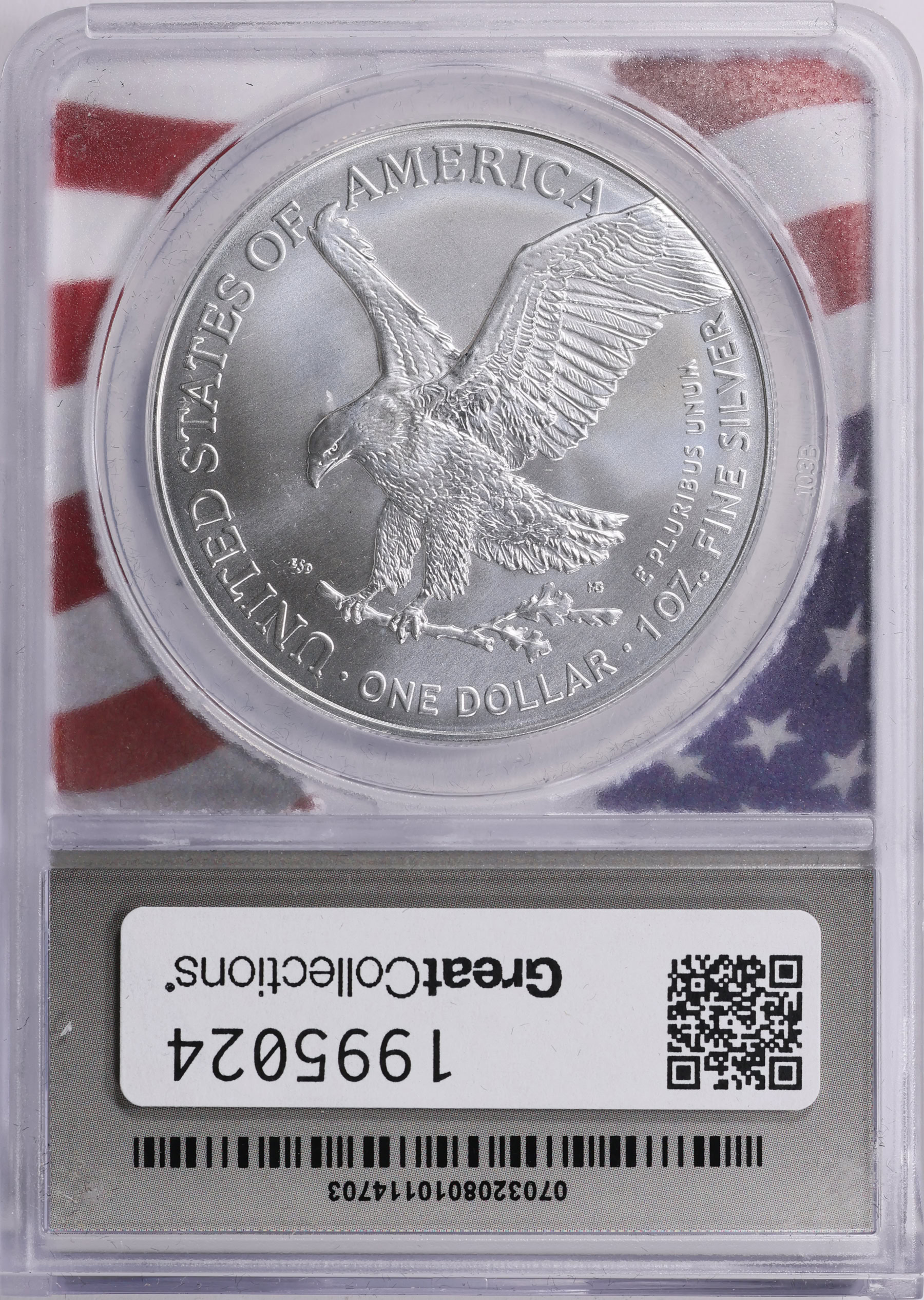 2024 $1 Silver Eagle First Day of Issue ANACS MS-70 (Flag Frame Holder ...