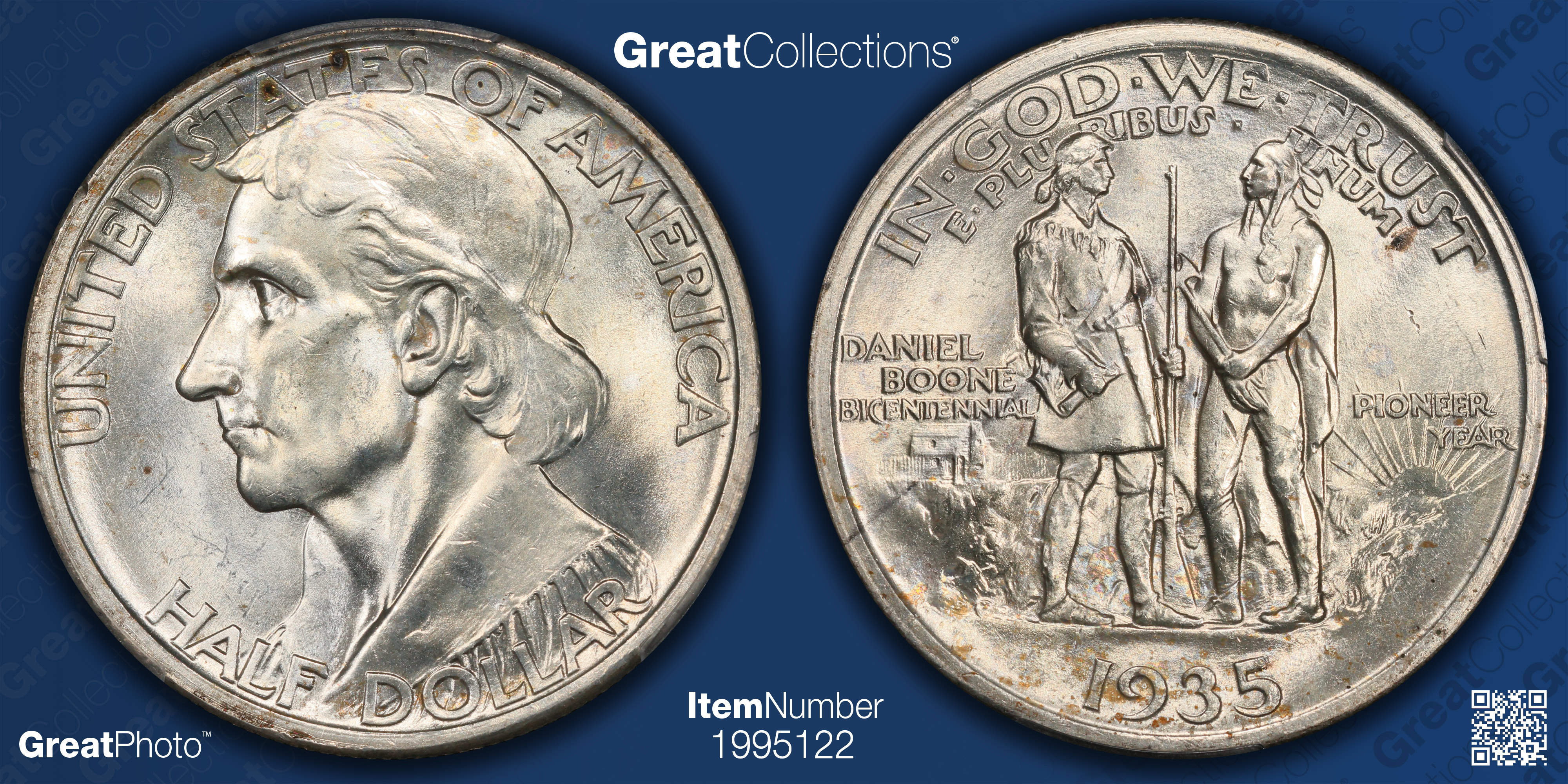1935 Daniel Boone Bicentennial Half Dollar PCGS MS-65 (Item 1995122 ...