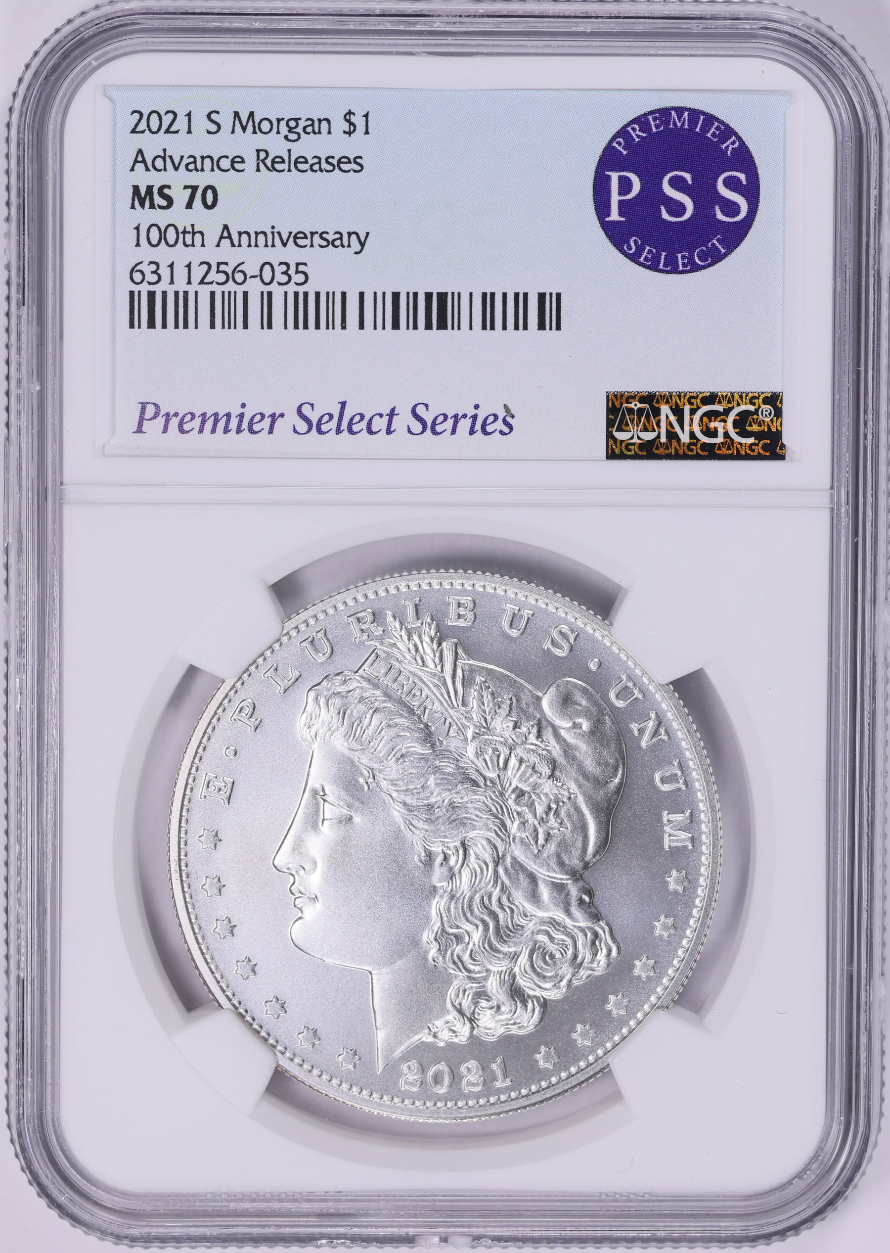 2021-S Morgan Silver Dollar 100th Anniversary Advance Releases NGC MS ...