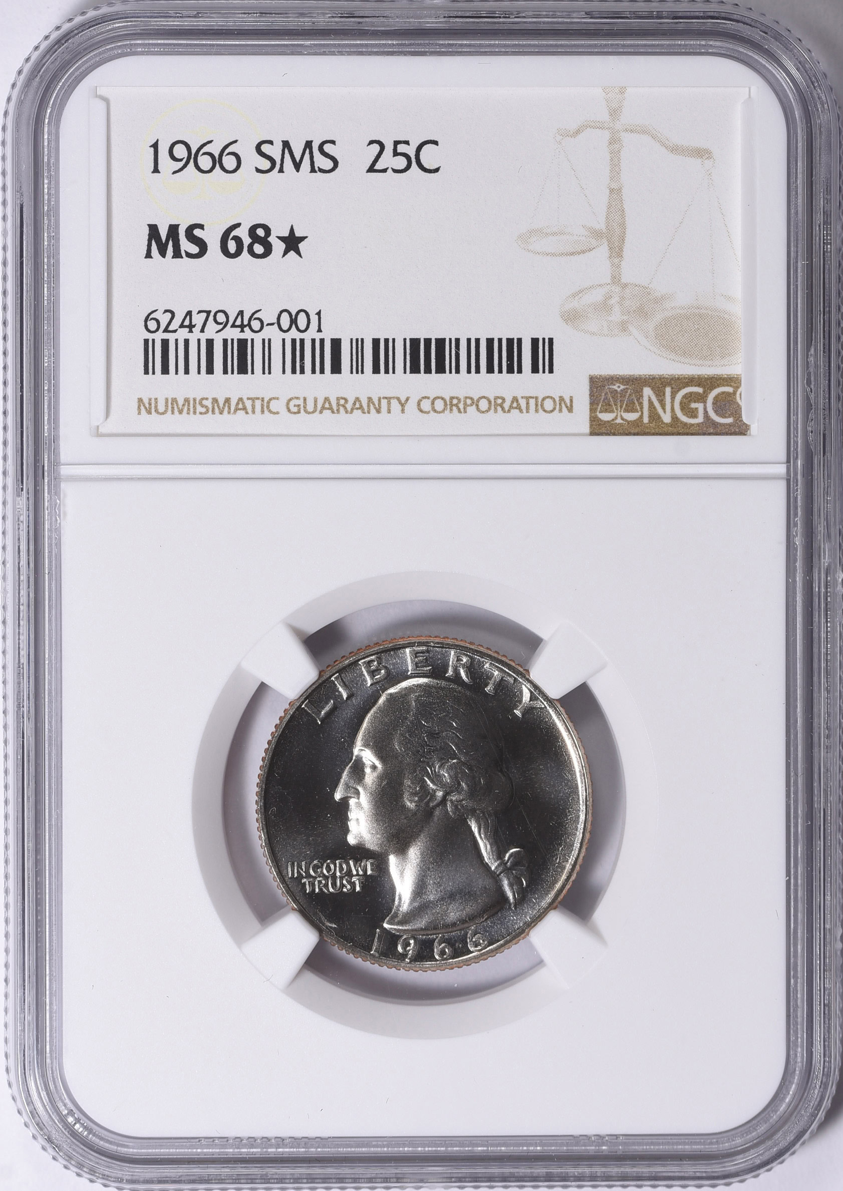 1966 Washington Quarter SMS NGC MS-68 ★ (Item 1995512 ...