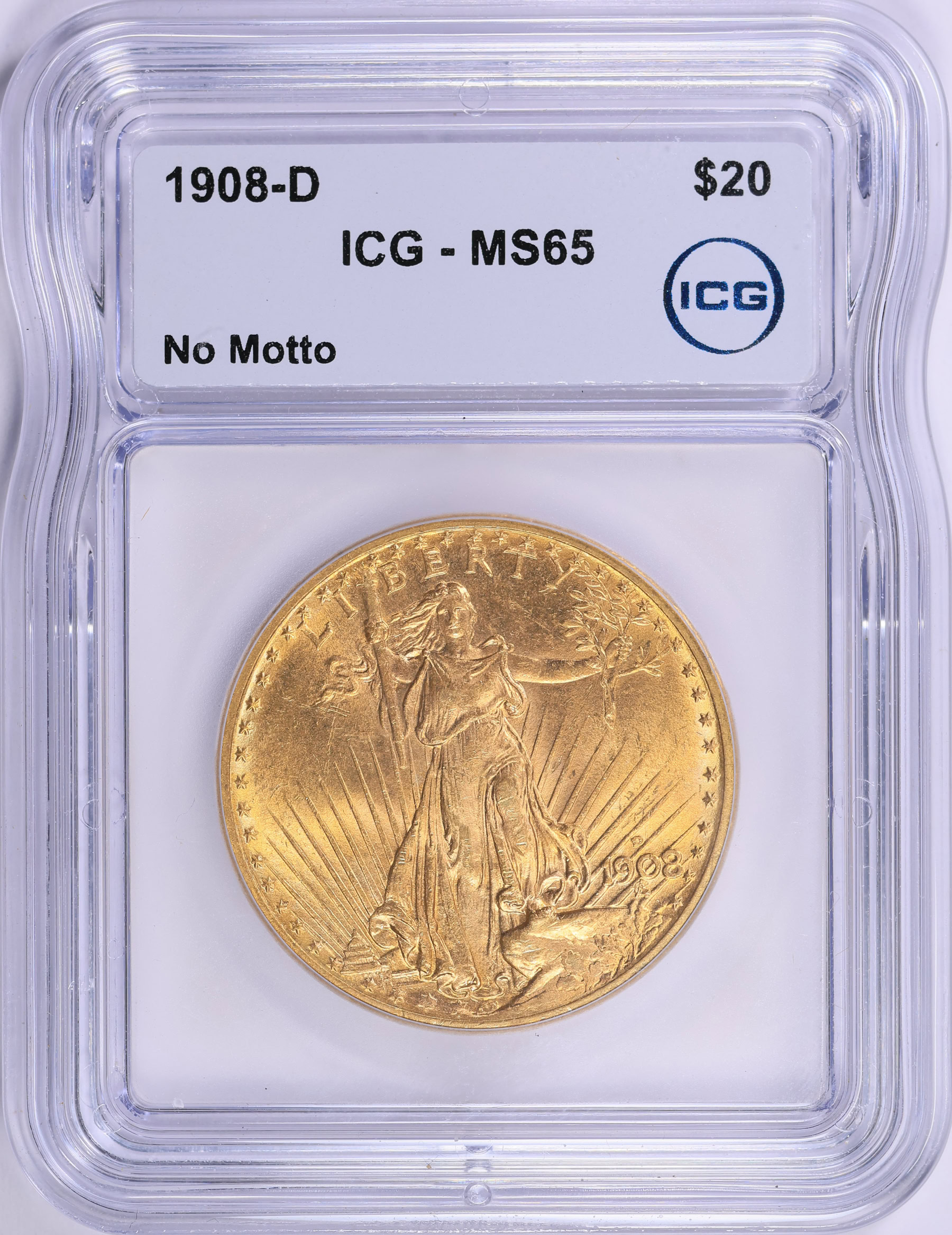1908-D Saint-Gaudens Gold Double Eagle No Motto ICG MS-65 (Item 1995832 ...