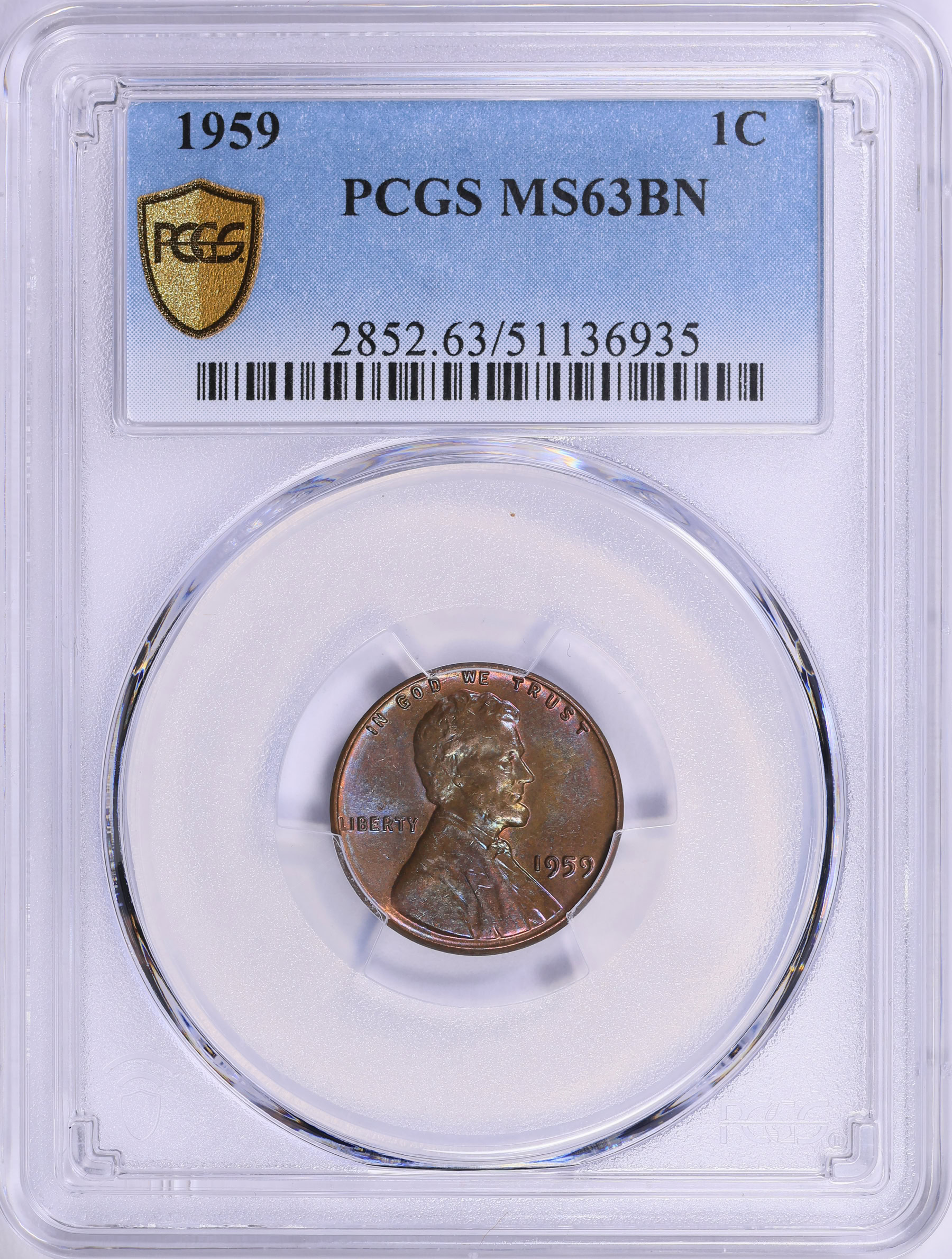 1959 Lincoln Cent PCGS MS-63 BN (Toned) (Item 1997015 ...
