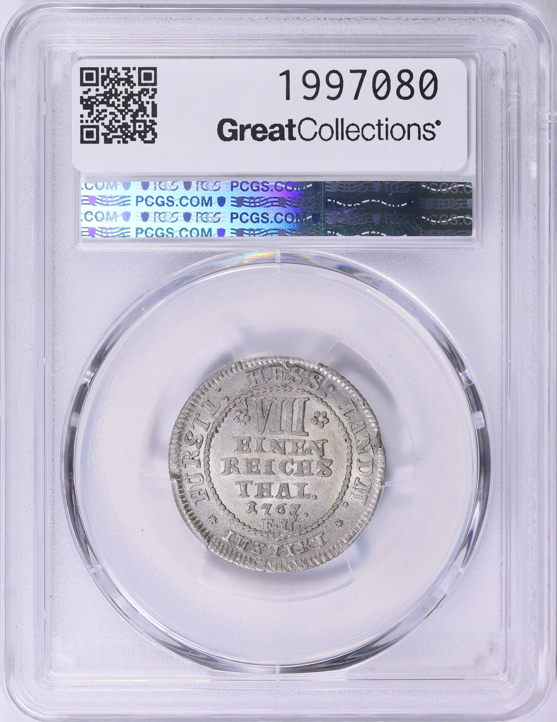 Germany - Hesse-Cassel 1767-FU Silver 1/8 Thaler KM-477 PCGS AU-58 ...