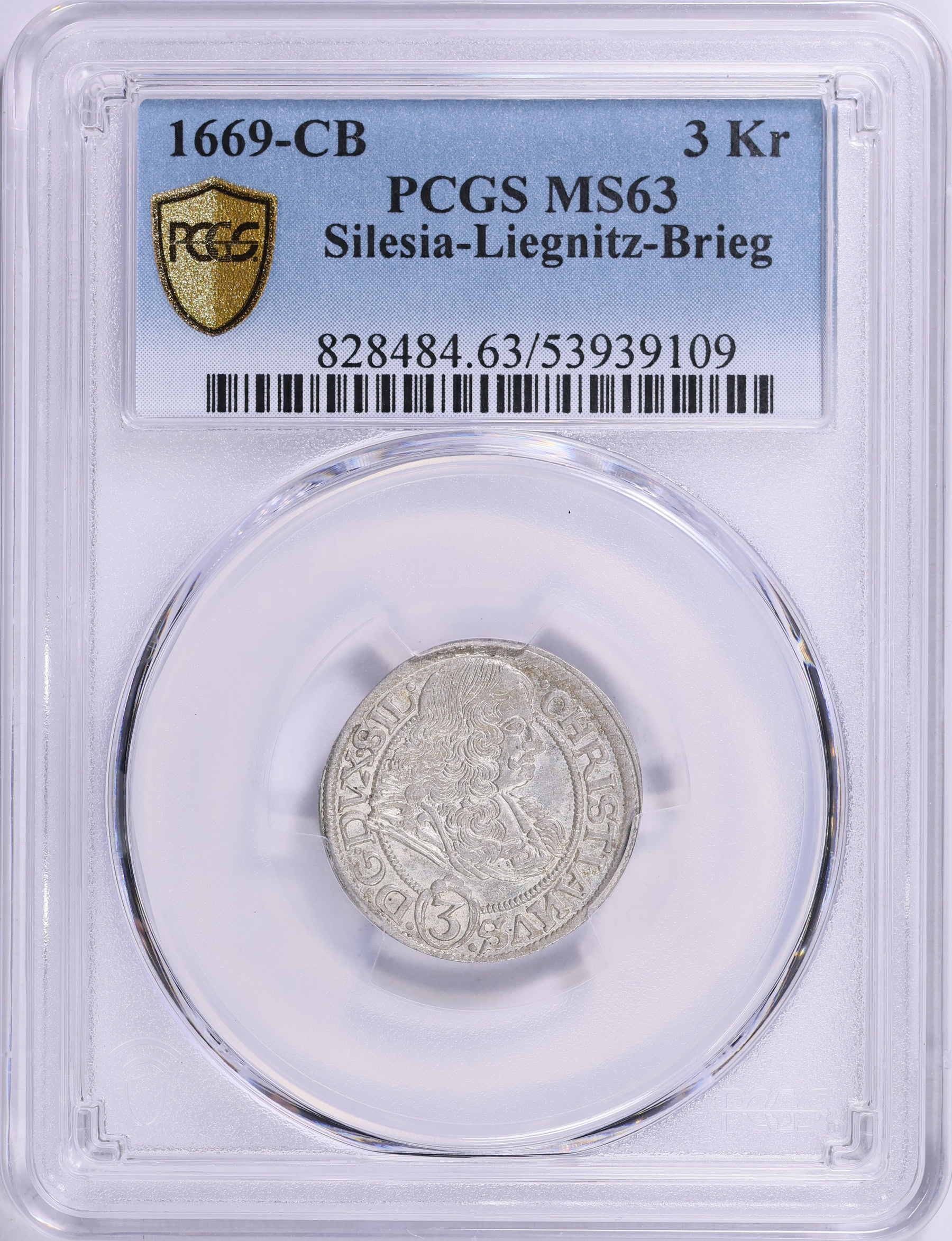Germany - Silesia-Liegnitz-Brieg 1669-CB Silver 3 Kreuzer KM-500 PCGS ...