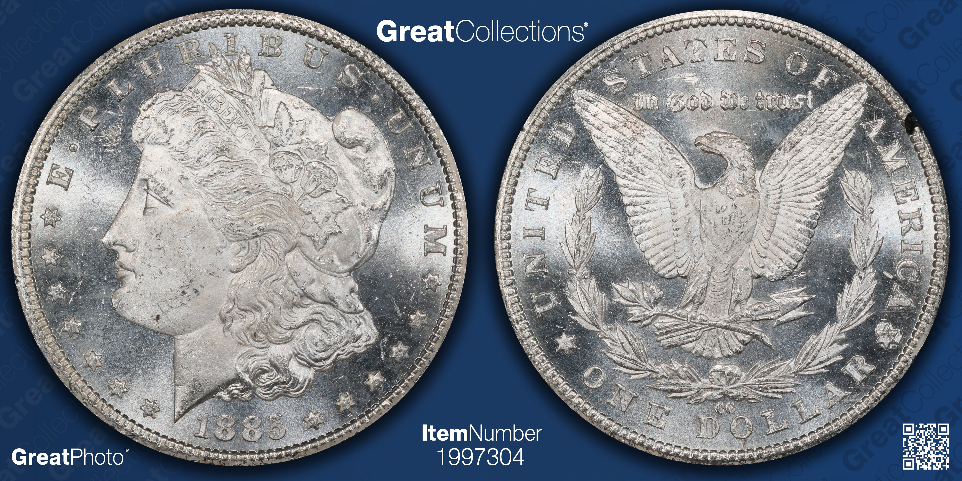 1885-CC Morgan Silver Dollar GSA Hoard Uncirculated Uncertified (GSA ...