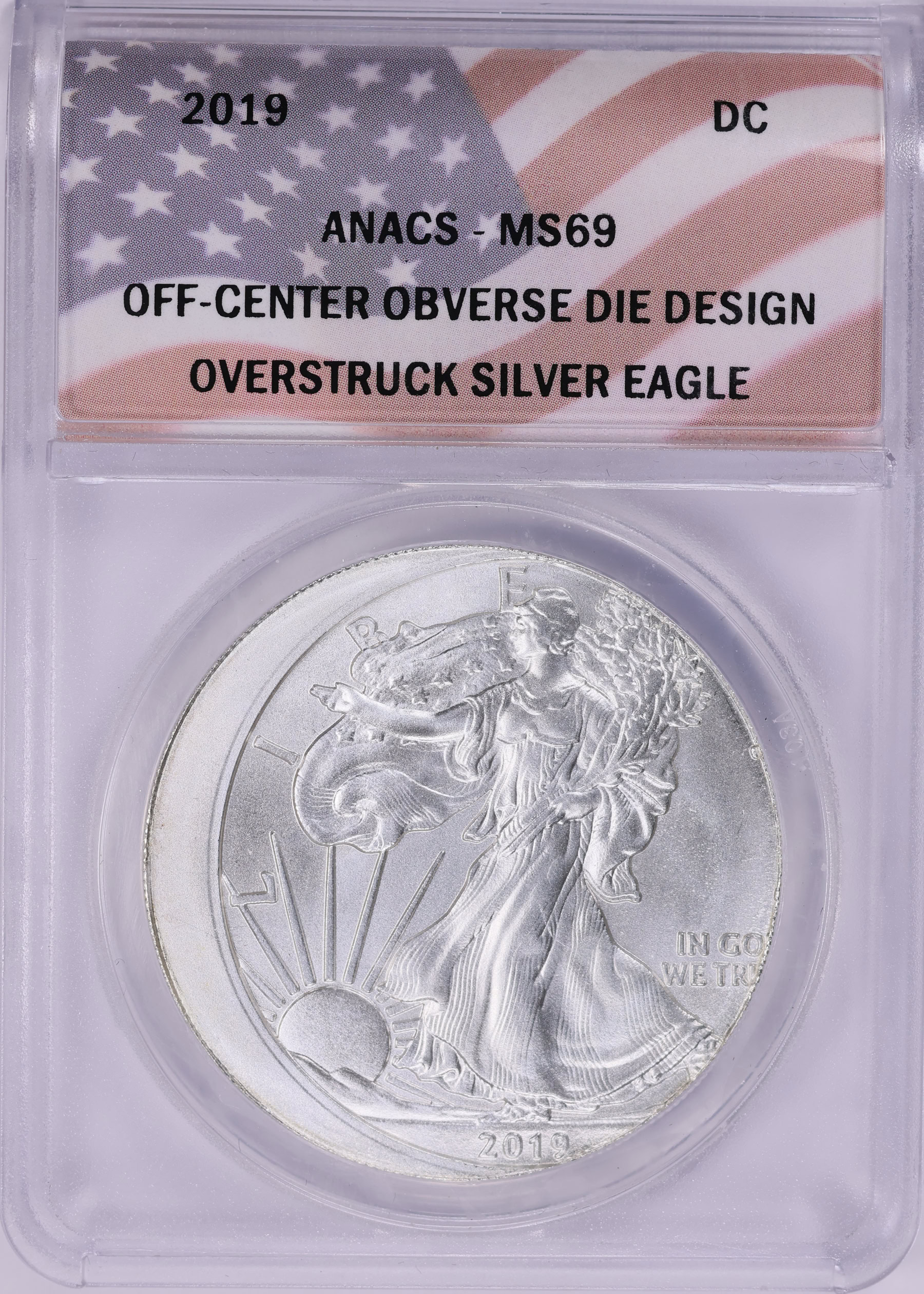 2019 Silver Eagle Design Misaligned Obverse Die Daniel Carr Token ...