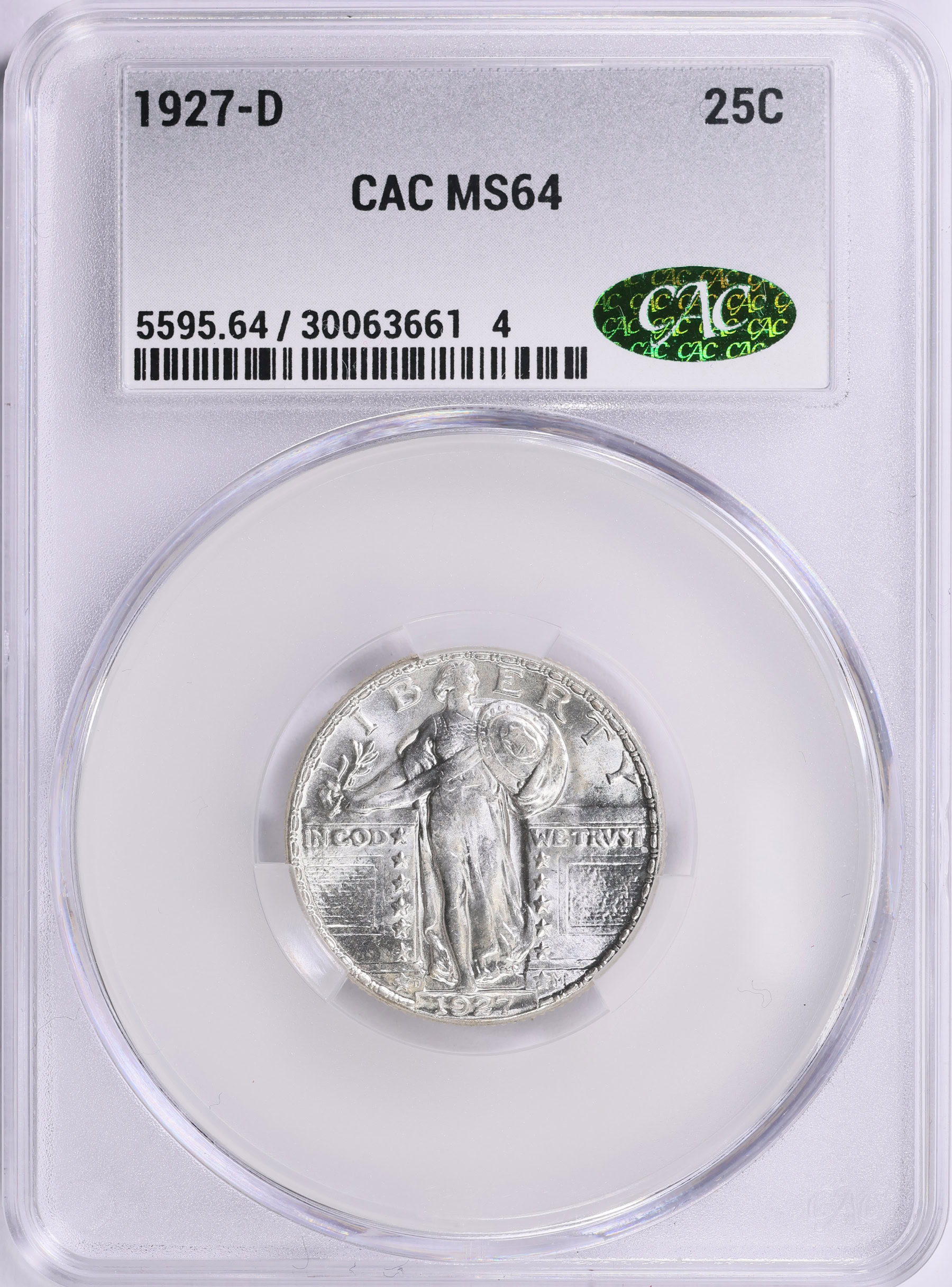1927-D Standing Liberty Quarter CACG MS-64 (Item 1997334 ...