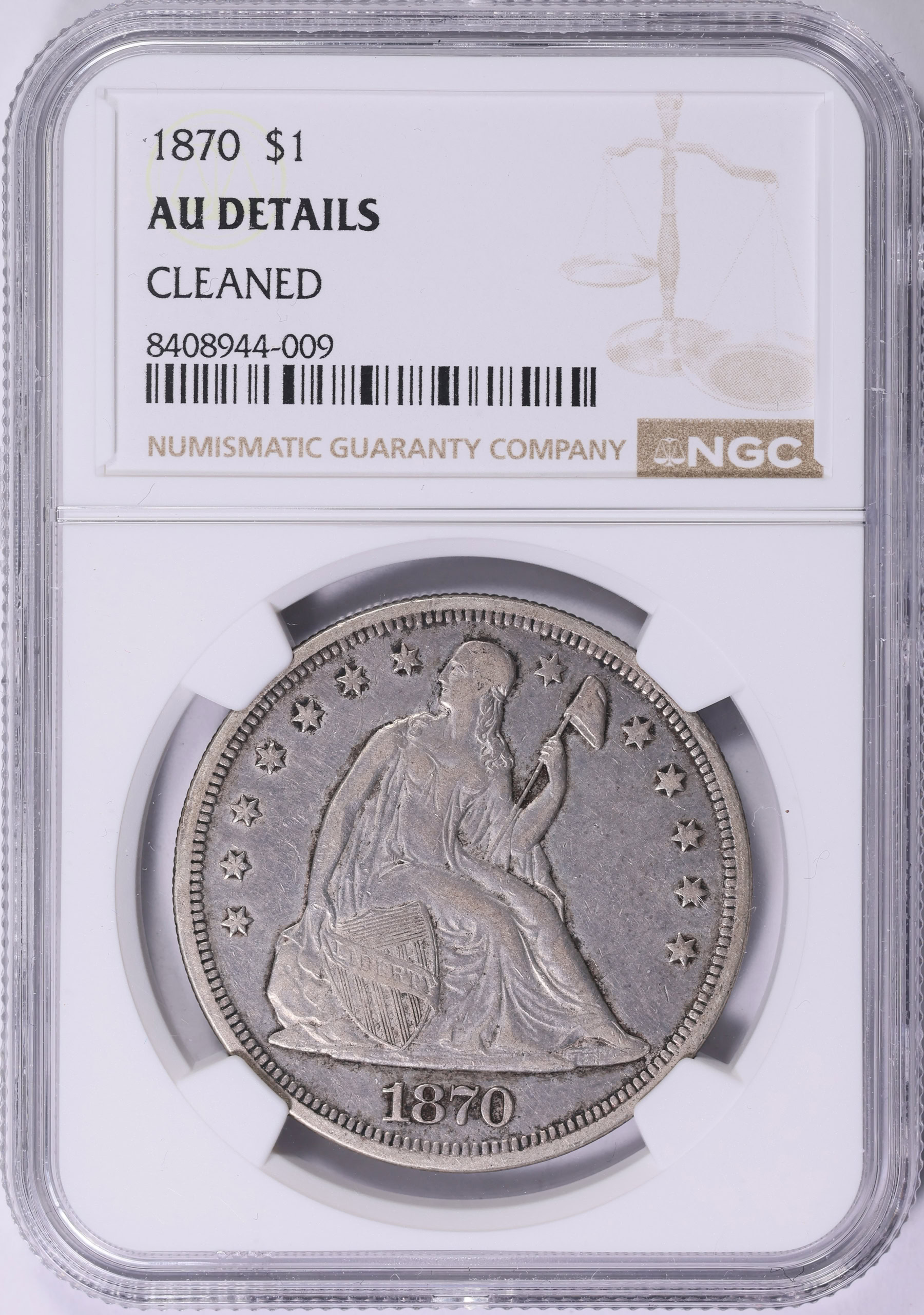 1870 Seated Liberty Silver Dollar NGC AU Details (Item 1997337 ...