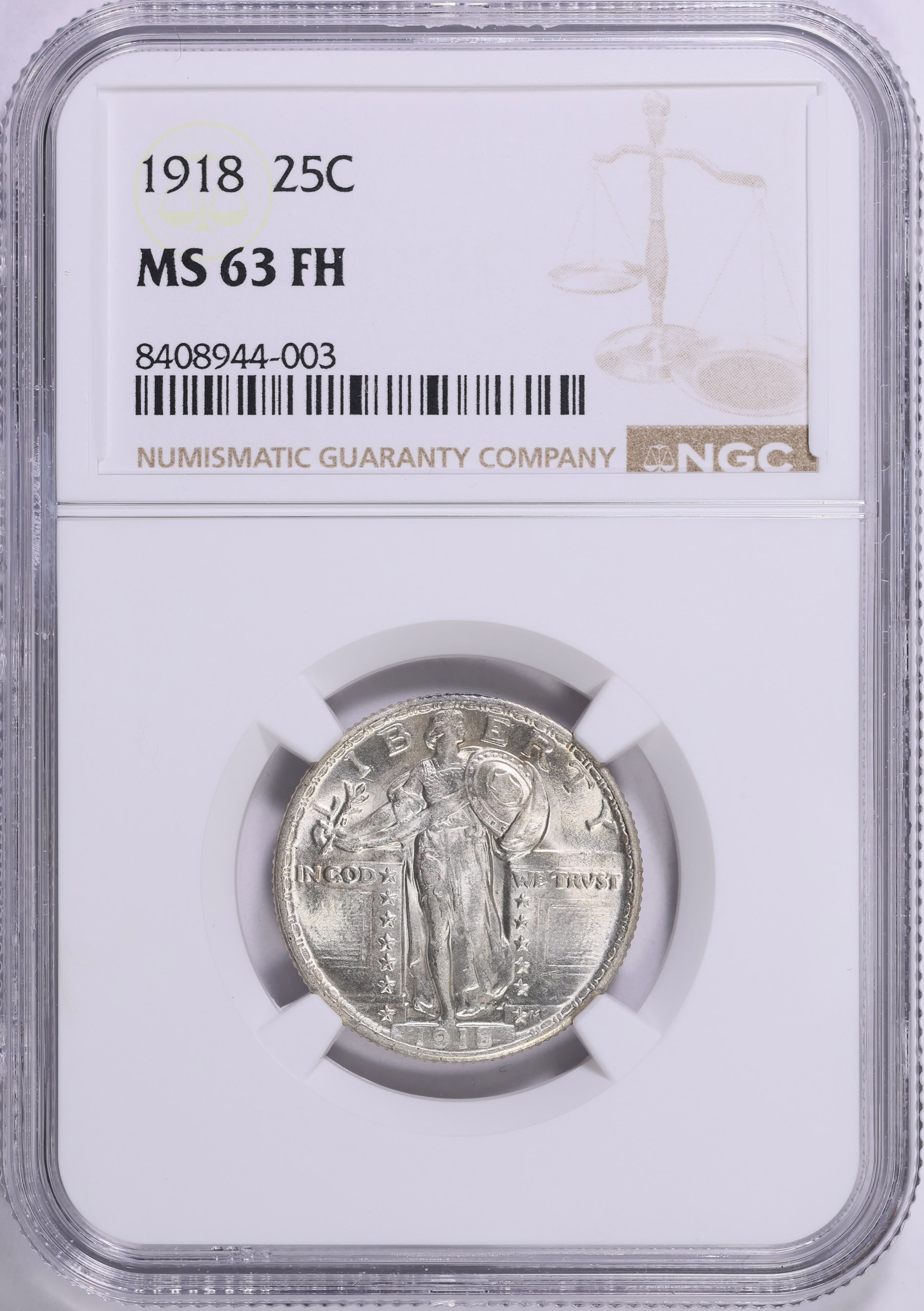 1918 Standing Liberty Quarter NGC MS-63 FH (Item 1997345 ...