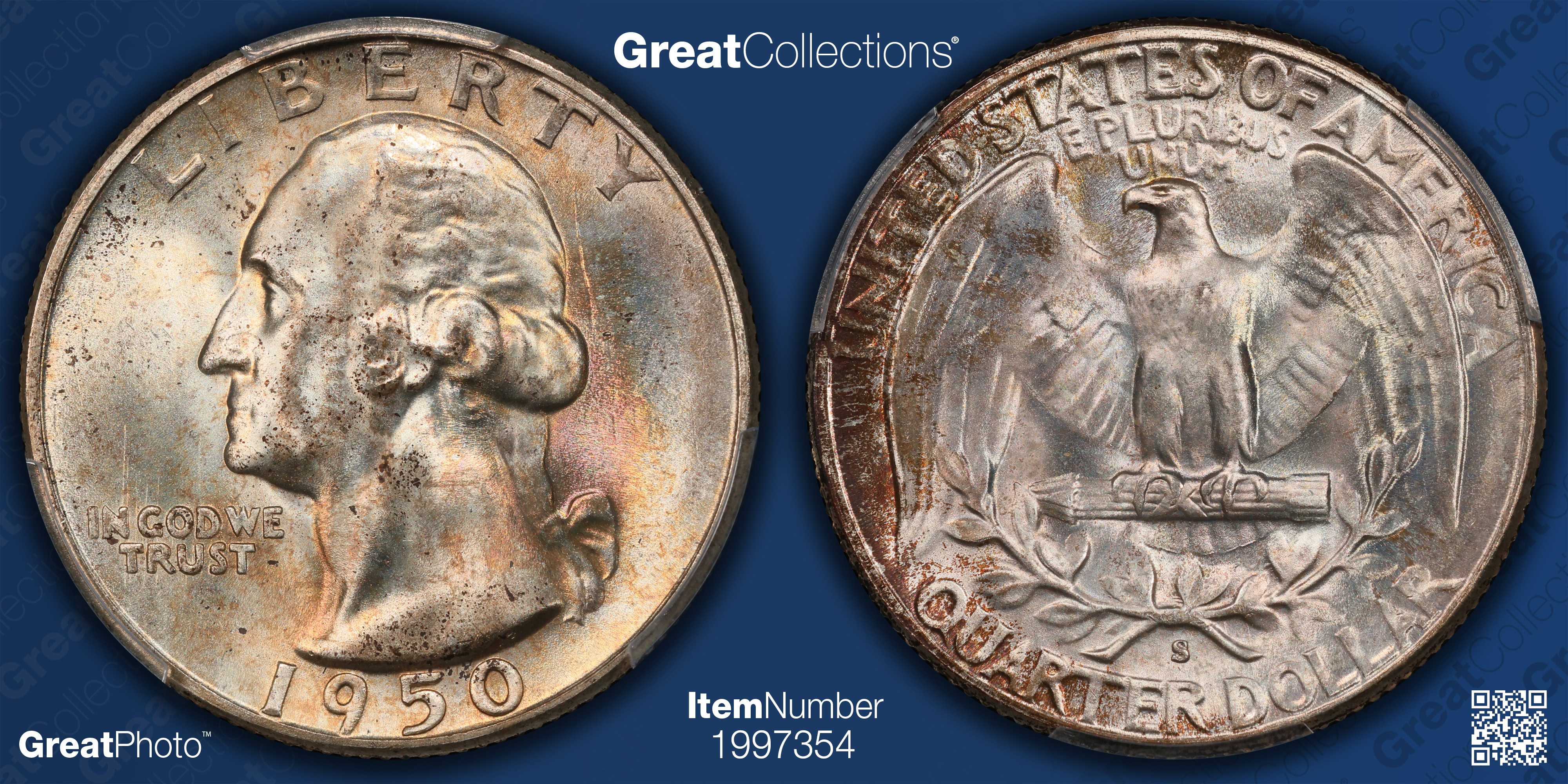1950-S Washington Quarter Doubled Die Reverse FS-801 PCGS MS-67 (Item ...