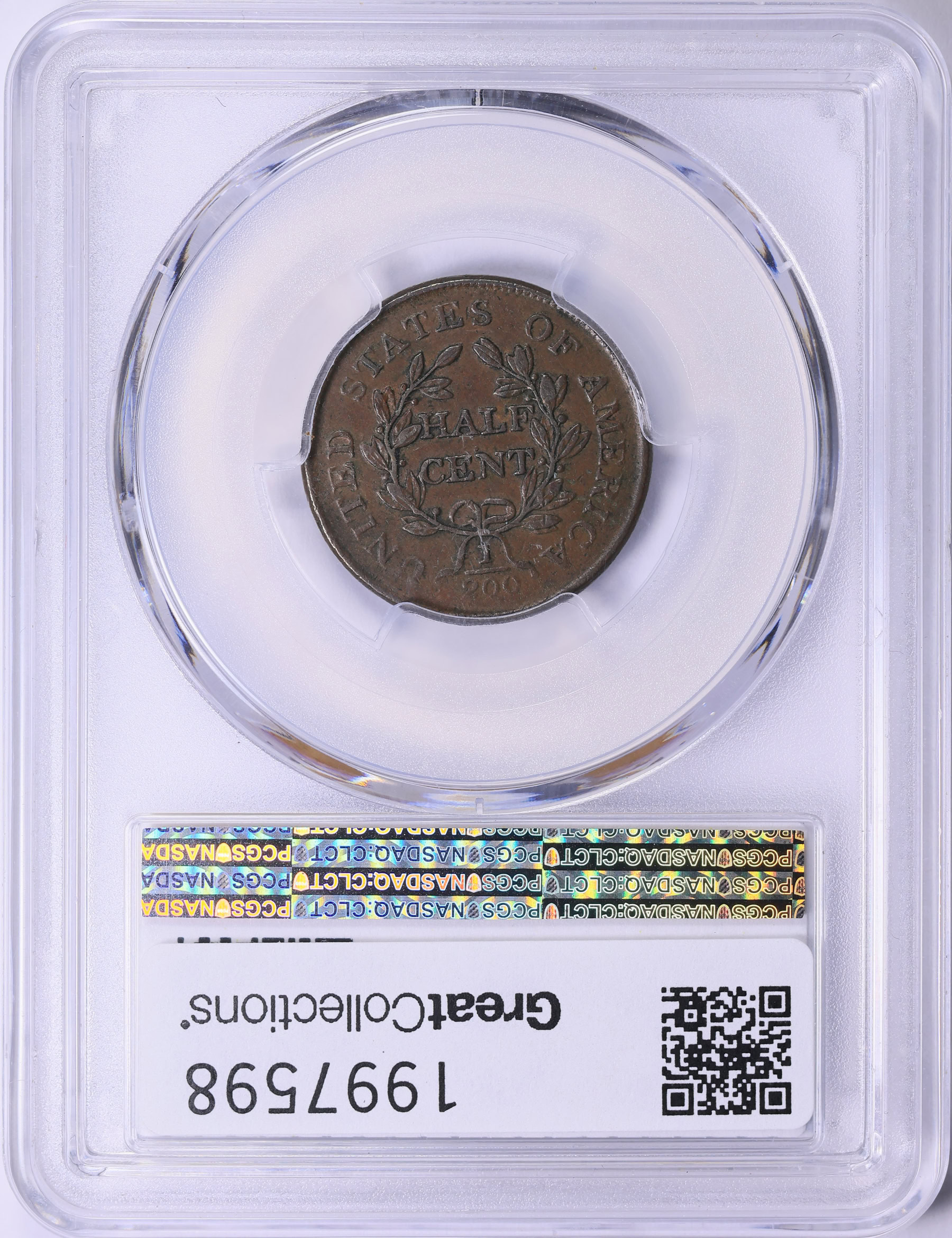 1804 Draped Bust Half Cent Crosslet 4, No Stems PCGS XF-40 BN (Item ...