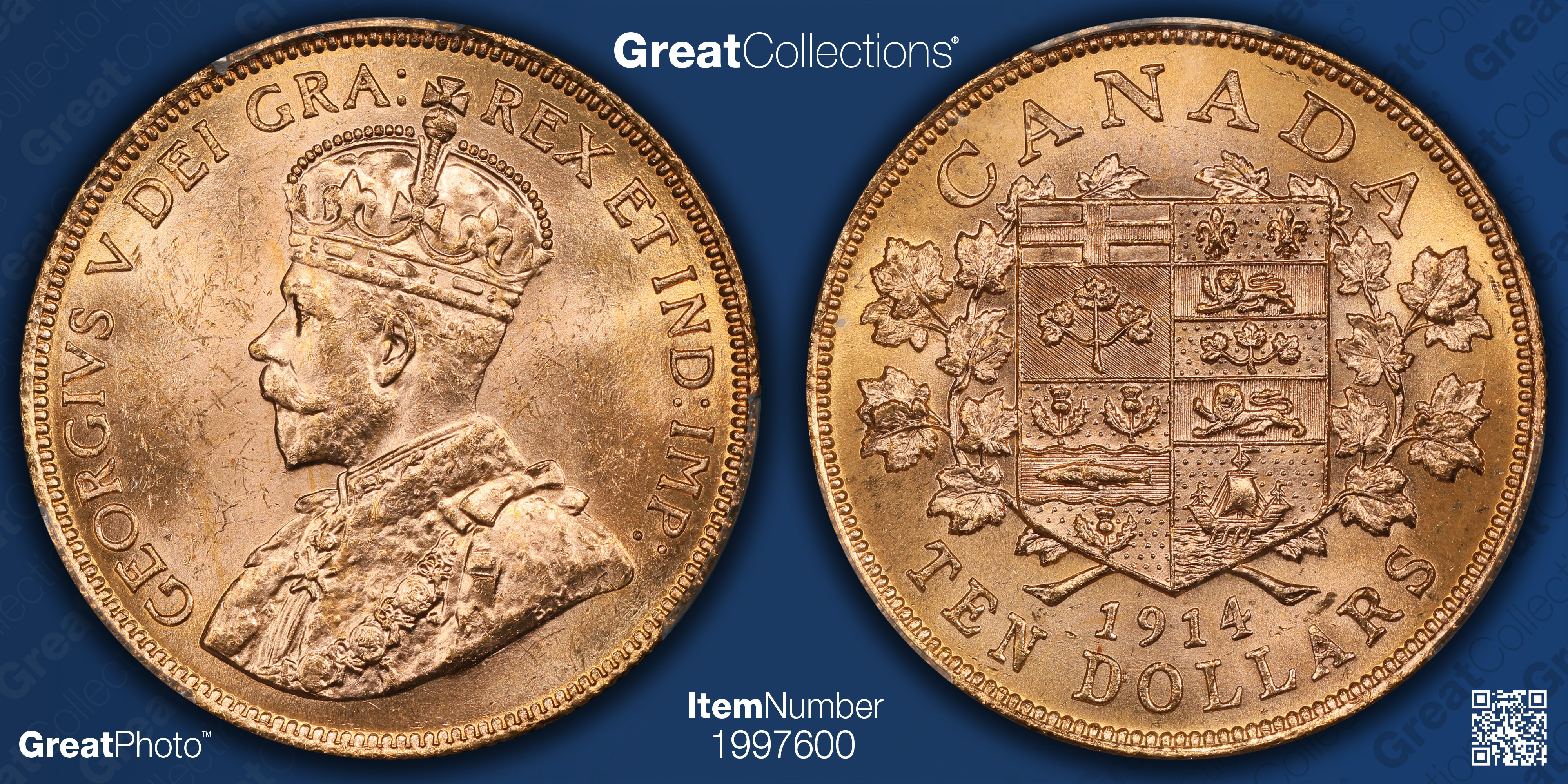 Canada 1914 Gold $10 KM-27 PCGS MS-63 (Ex: Canadian Gold Reserve)(AGW ...