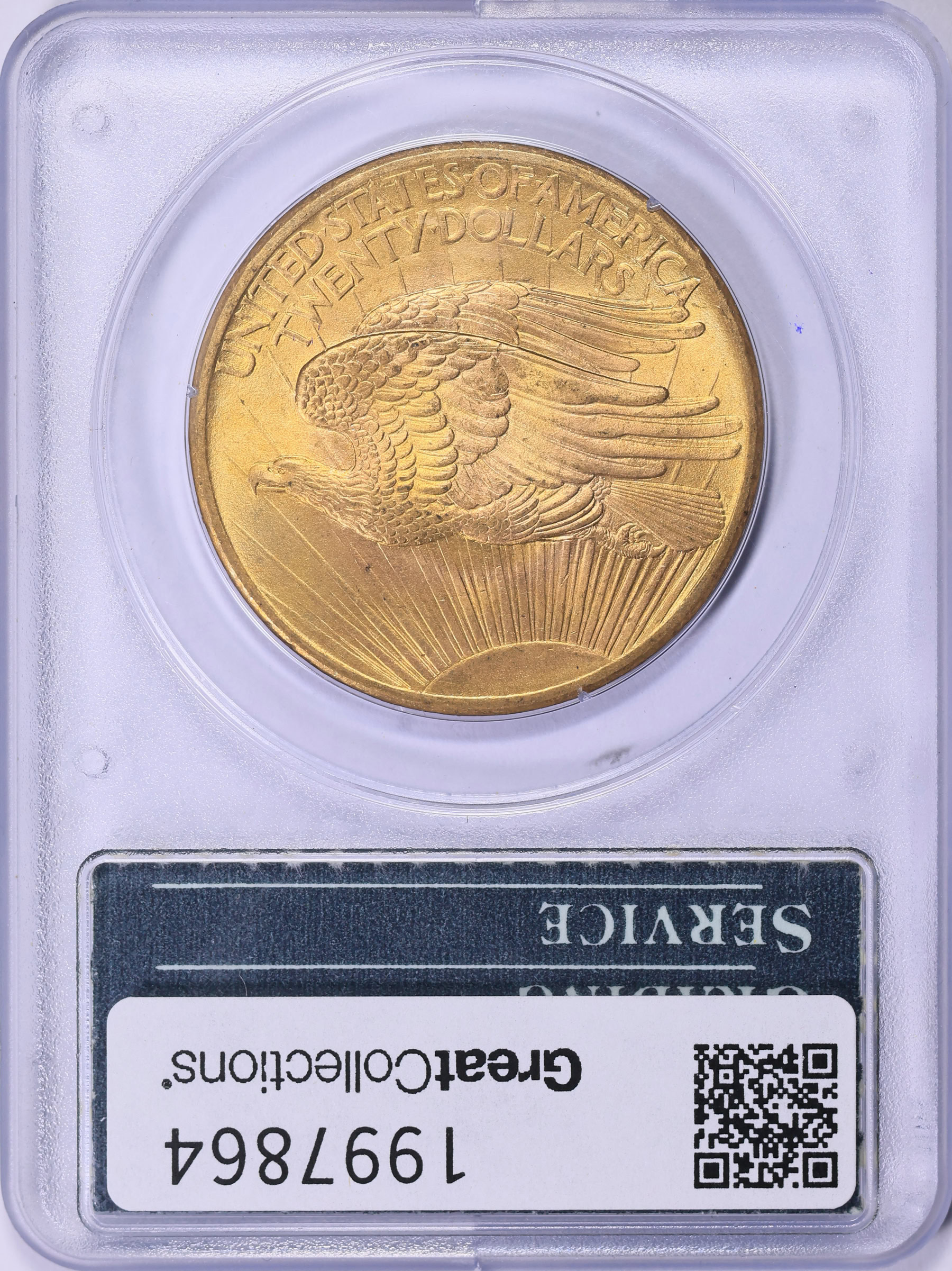 1908 Saint-Gaudens Gold Double Eagle No Motto PCGS MS-65 (CAC Green ...
