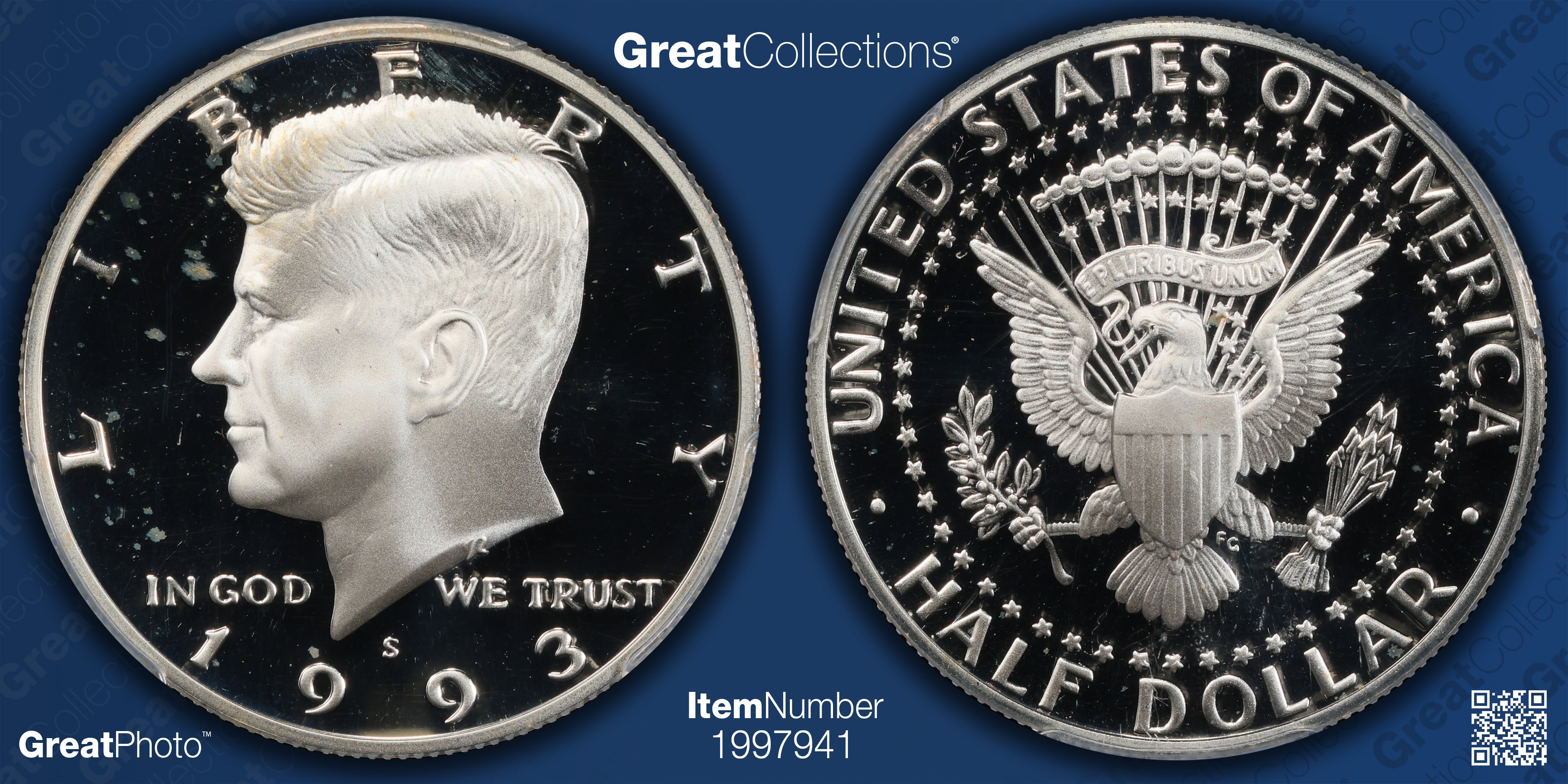 1993-S Kennedy Half Dollar Silver PCGS Proof-70 DCAM (Item 1997941 ...