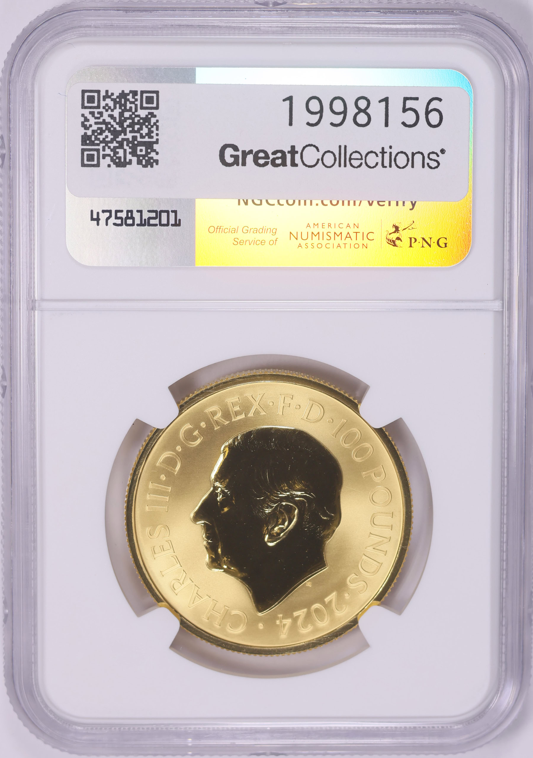 Great Britain 2024 Gold £100 Lion and Eagle Liberty Bell Privy Reverse ...