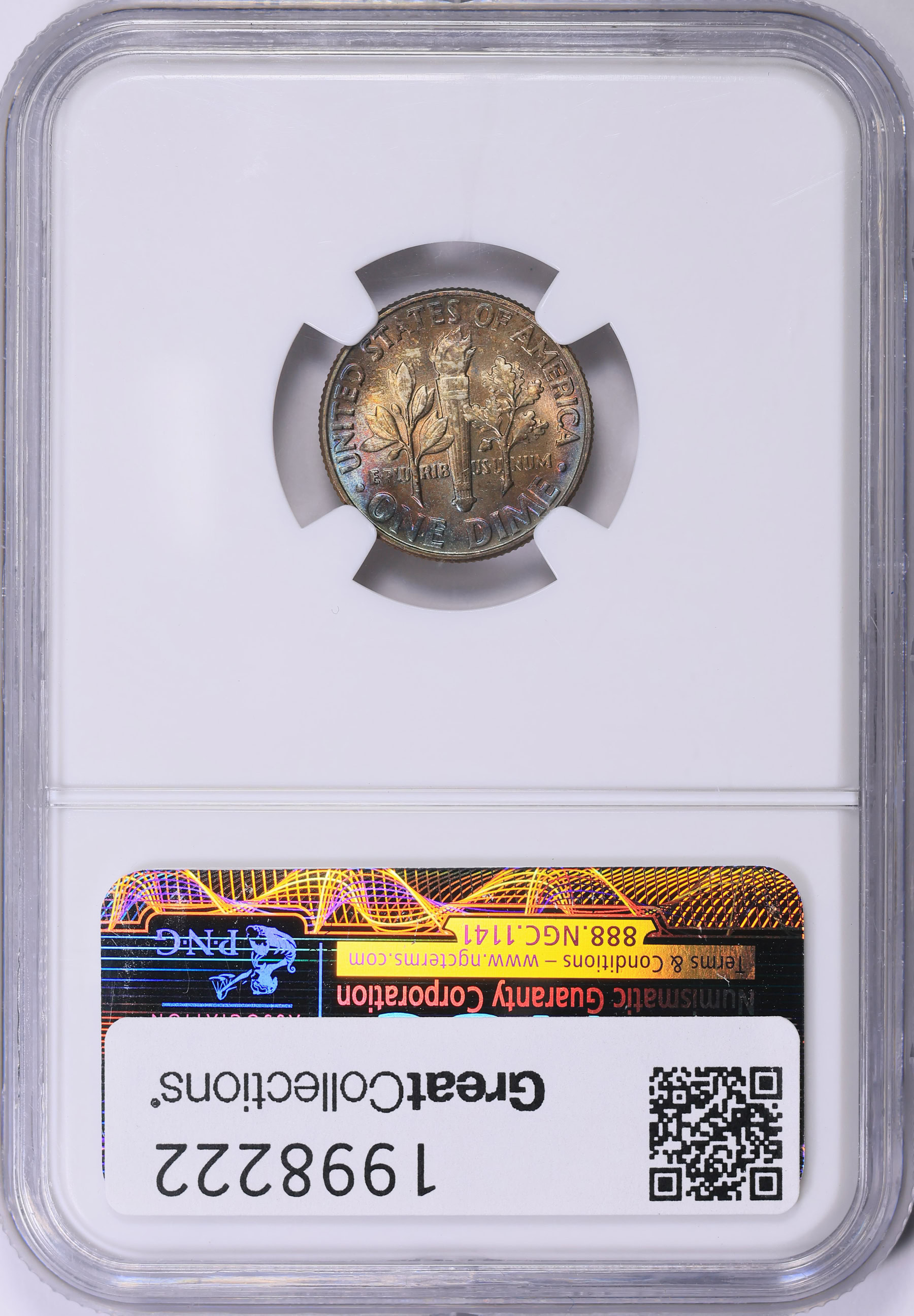 1946 Roosevelt Dime NGC MS-65 (Toned) (Item 1998222) | GreatCollections ...