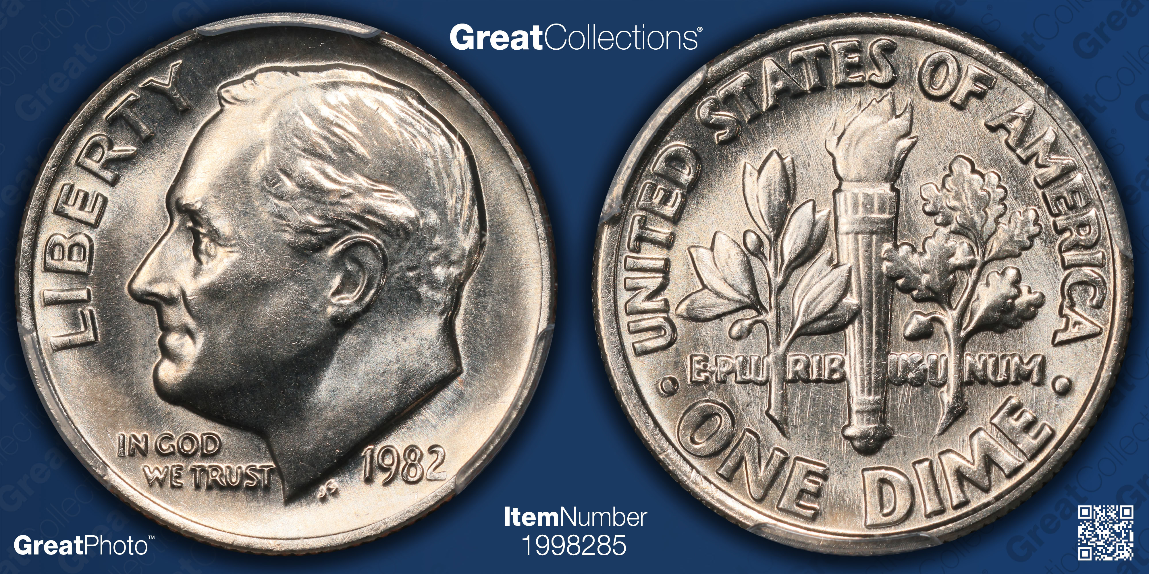 1982 Roosevelt Dime No Mintmark, Strong PCGS MS-67+ FB (Item 1998285 ...