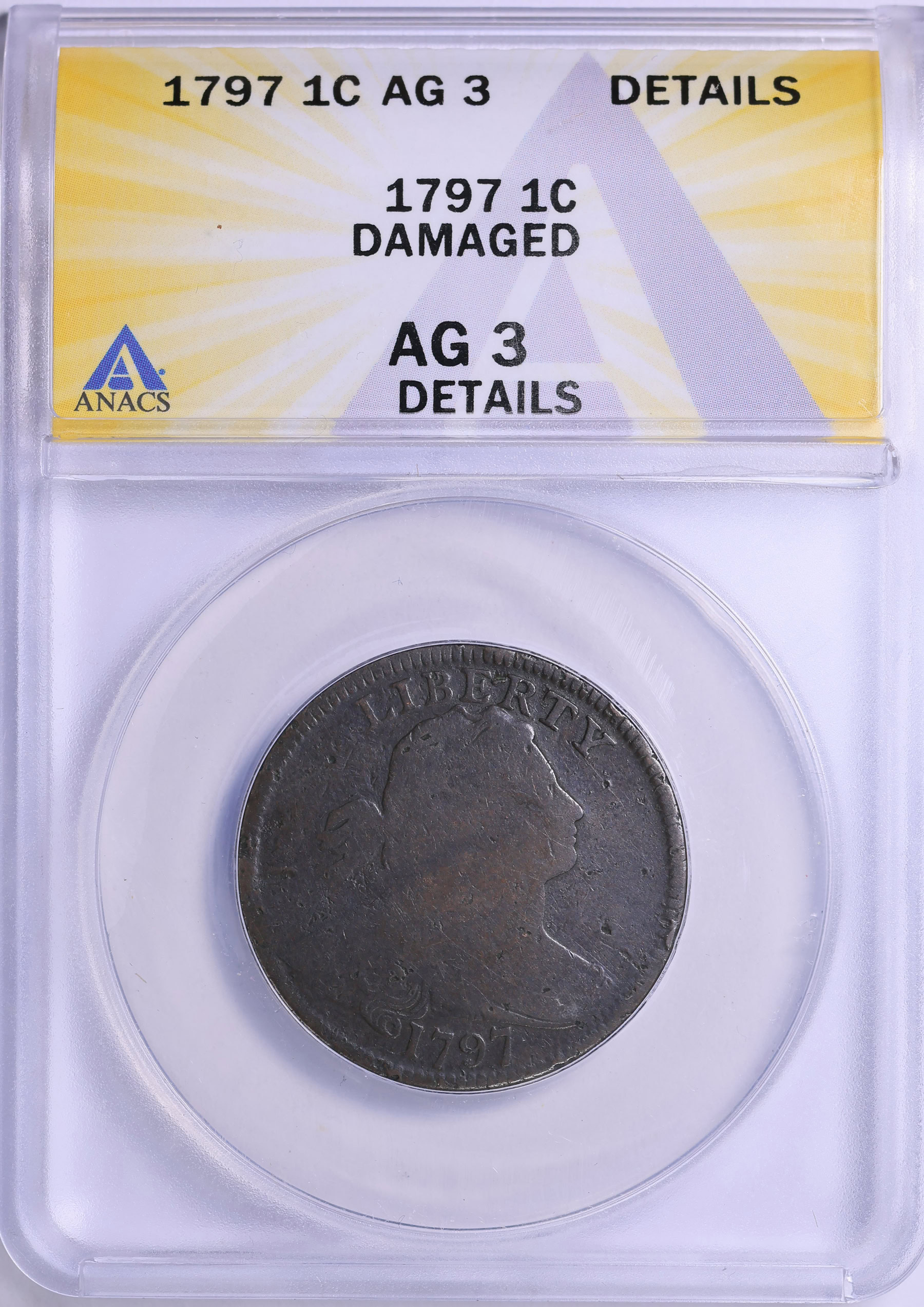 1797 Draped Bust Cent ANACS AG-03 Details (Item 1998382 ...