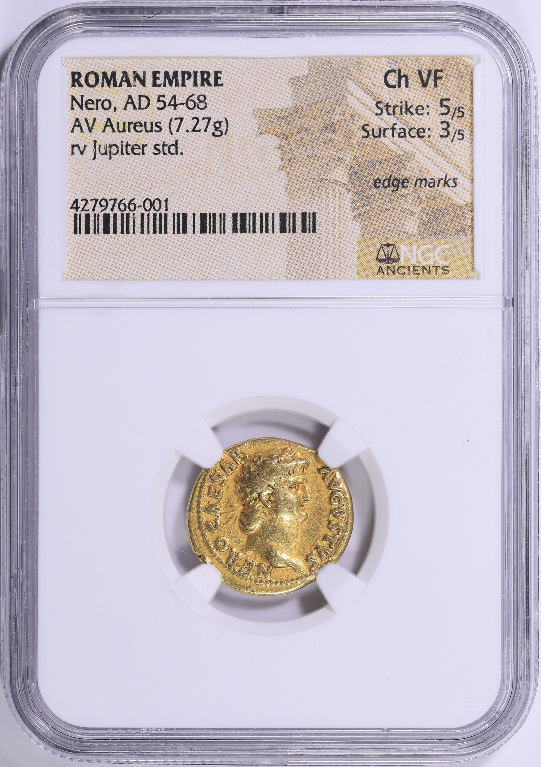 Ancient Roman Empire, Nero (A.D. 54-68) c.A.D. 66-67 Gold Aureus (7 ...