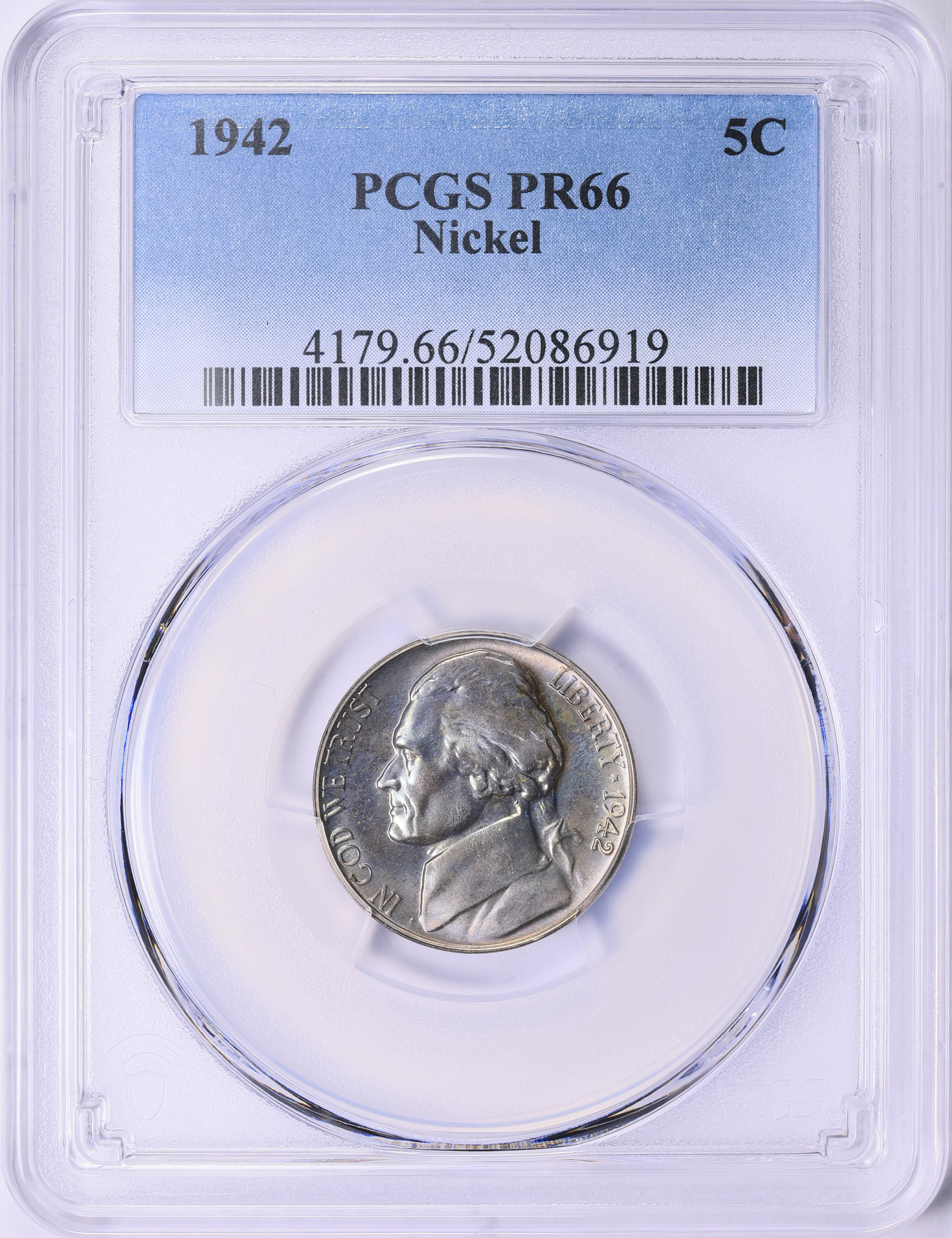 1942 Jefferson Nickel Type 1 PCGS Proof-66 (Toned) (Item 1998623 ...