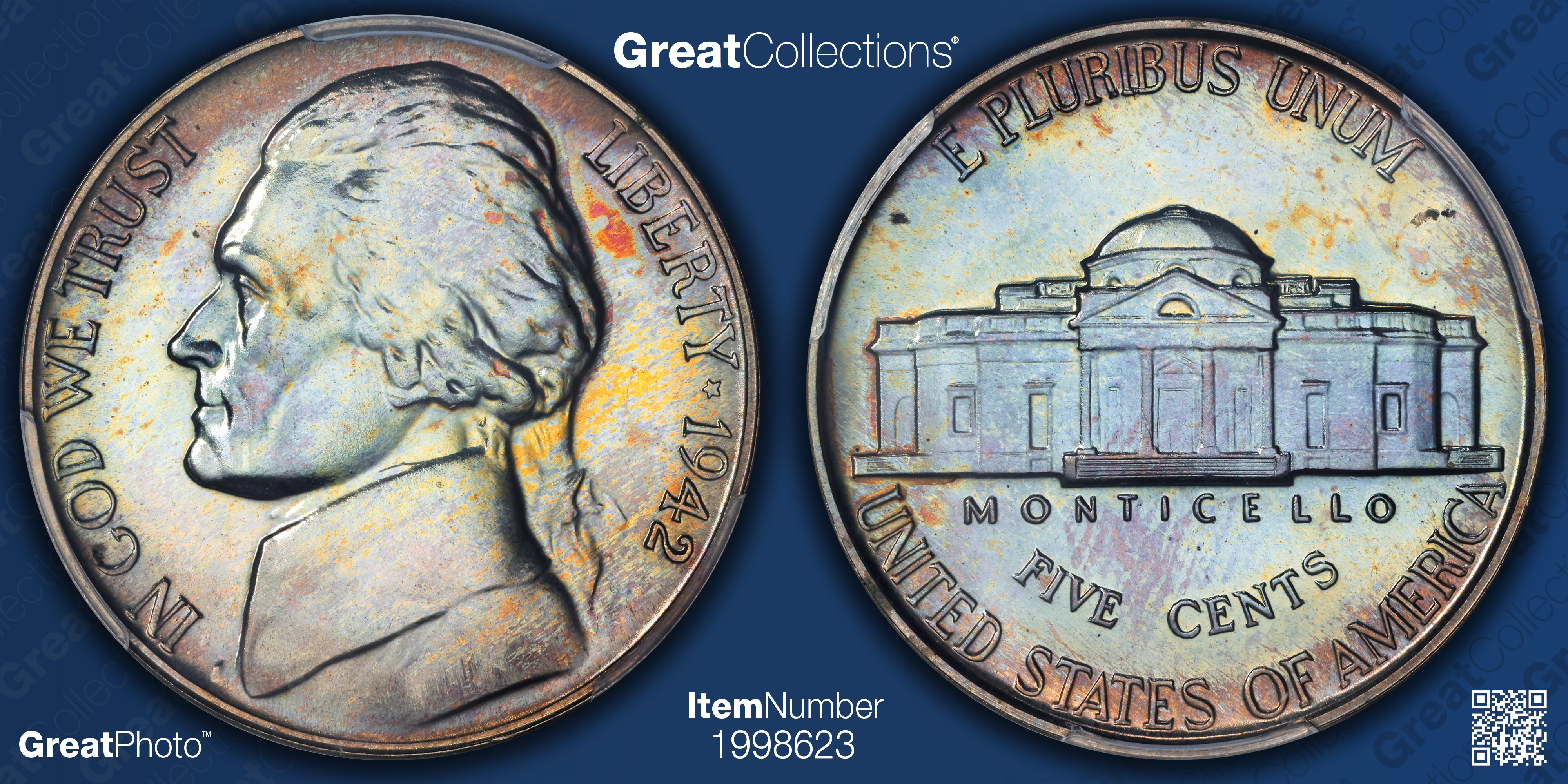 1942 Jefferson Nickel Type 1 PCGS Proof-66 (Toned) (Item 1998623 ...