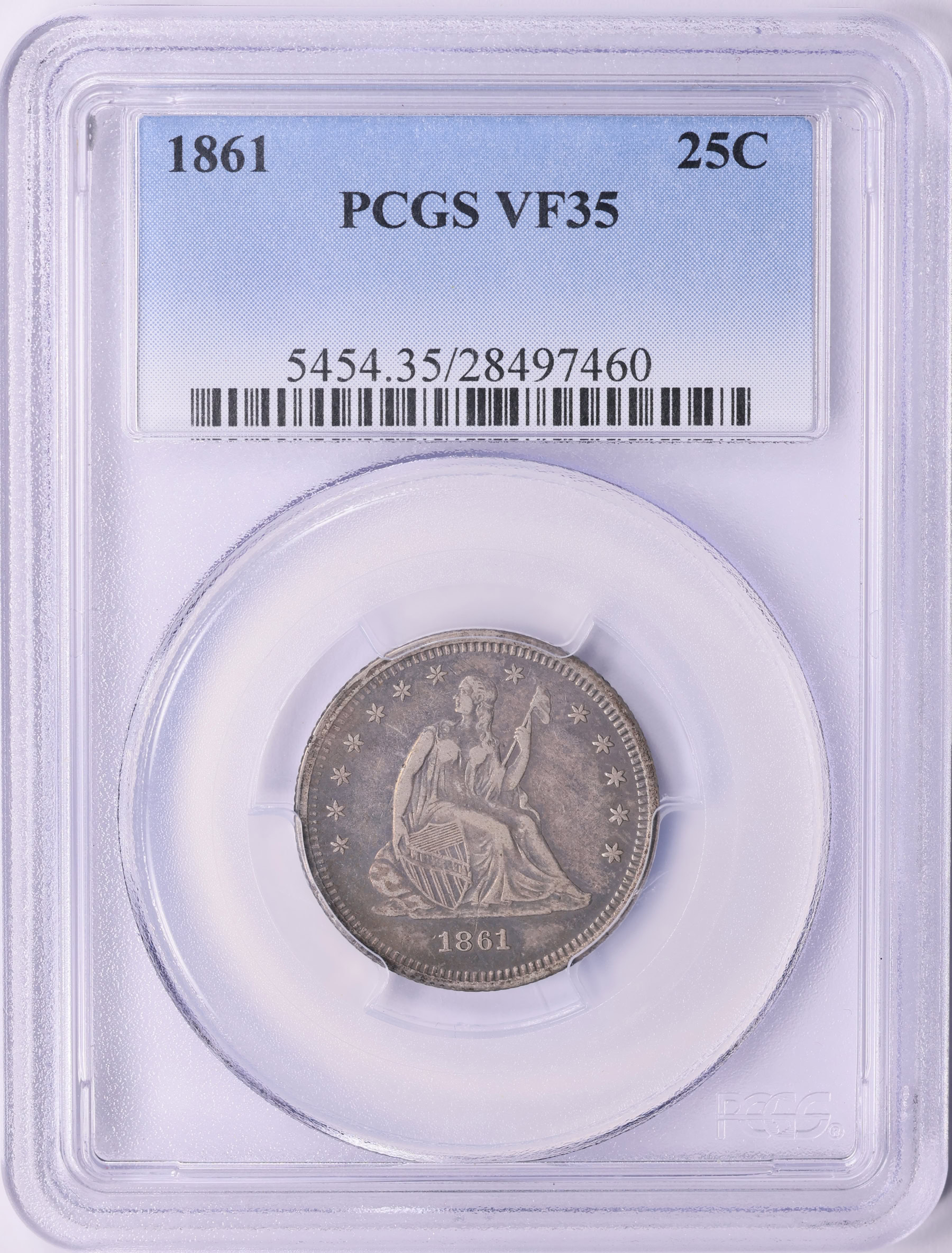 1861 Seated Liberty Quarter PCGS VF-35 (Item 1998654 ...