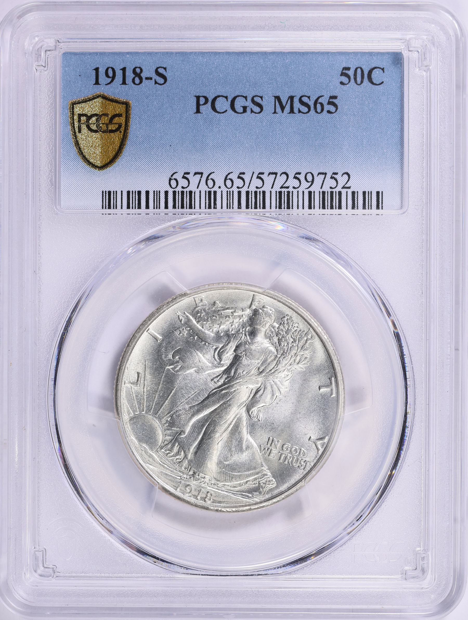 1918-S Walking Liberty Half Dollar PCGS MS-65 (Item 1998716 ...