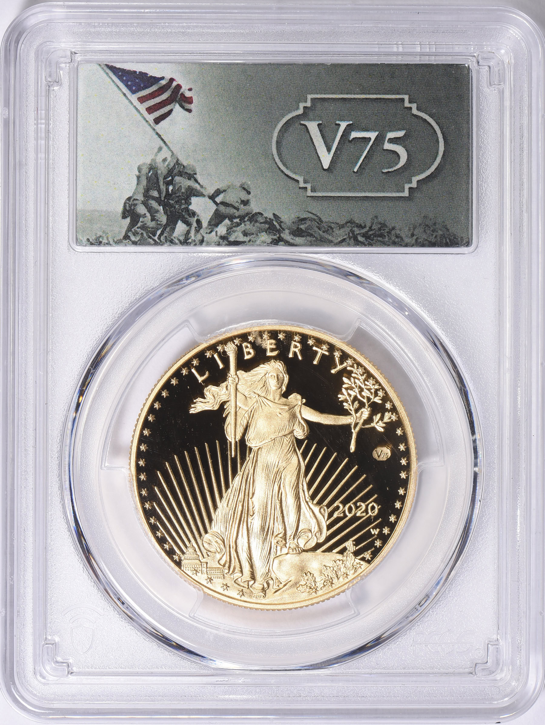 2020-W $50 One-Ounce Gold American Eagle V75 Privy 1 of 1945 Struck ...
