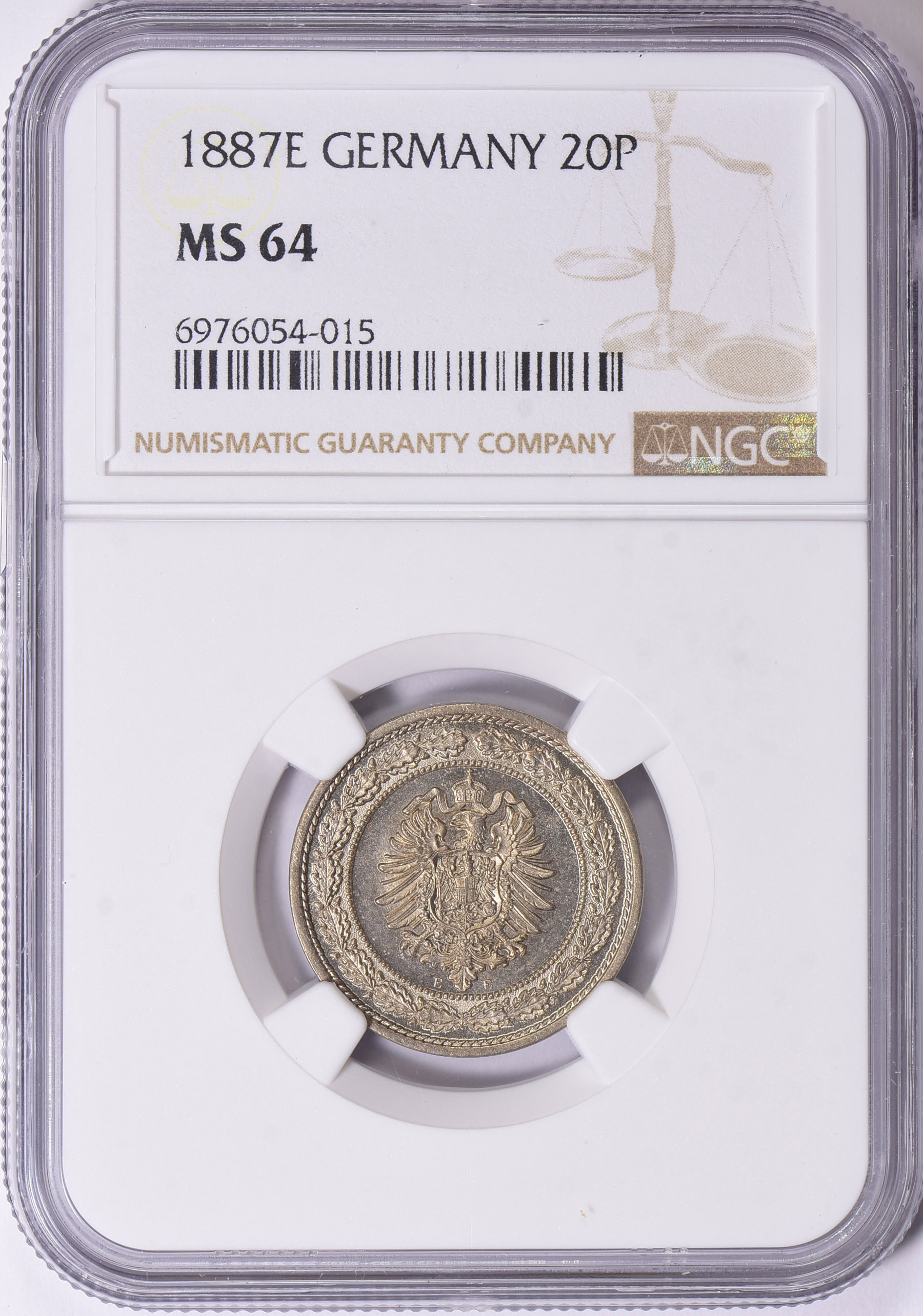 Germany 1887-E 20 Pfennig KM-9.1 NGC MS-64 (Item 1998979 ...