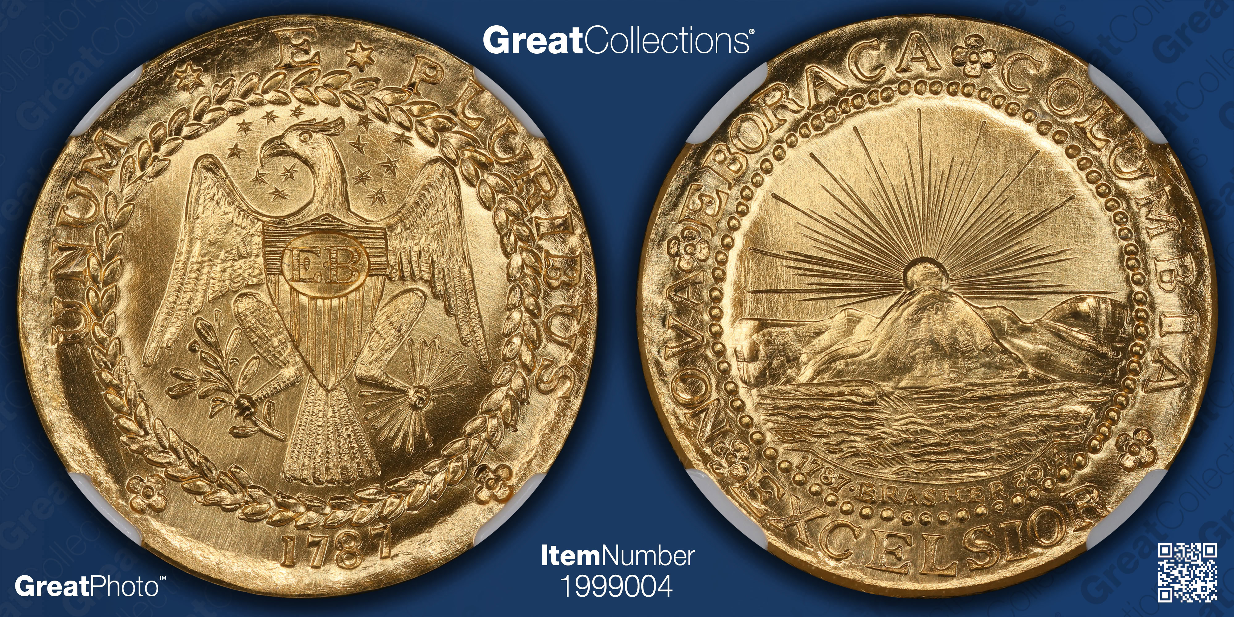 1787-2014 "EB" Gold Doubloon 2014 Private Issue Commemorating Ephraim ...