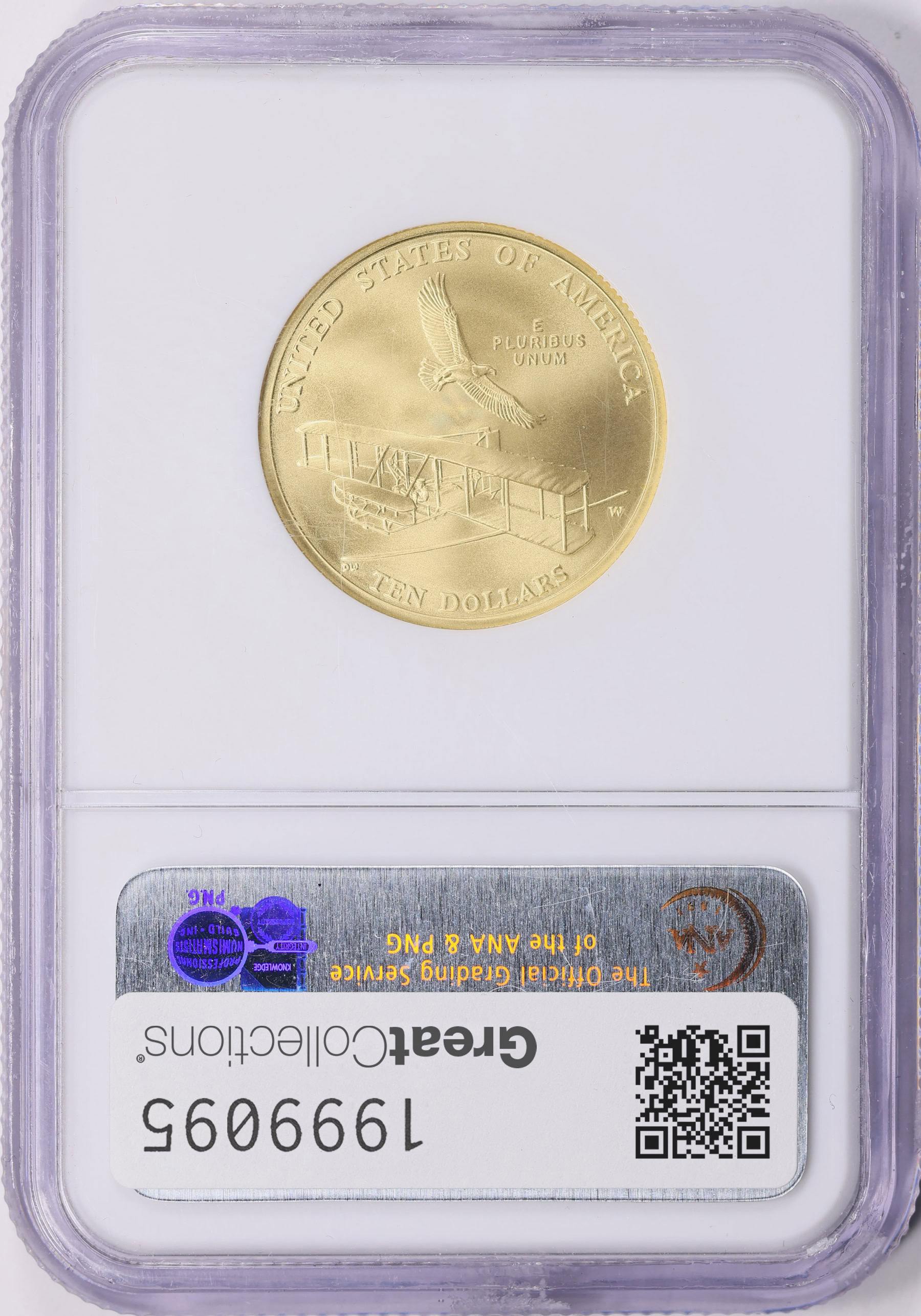 2003-W First Flight Centennial Gold $10 NGC MS-70 (US Vault Collection ...