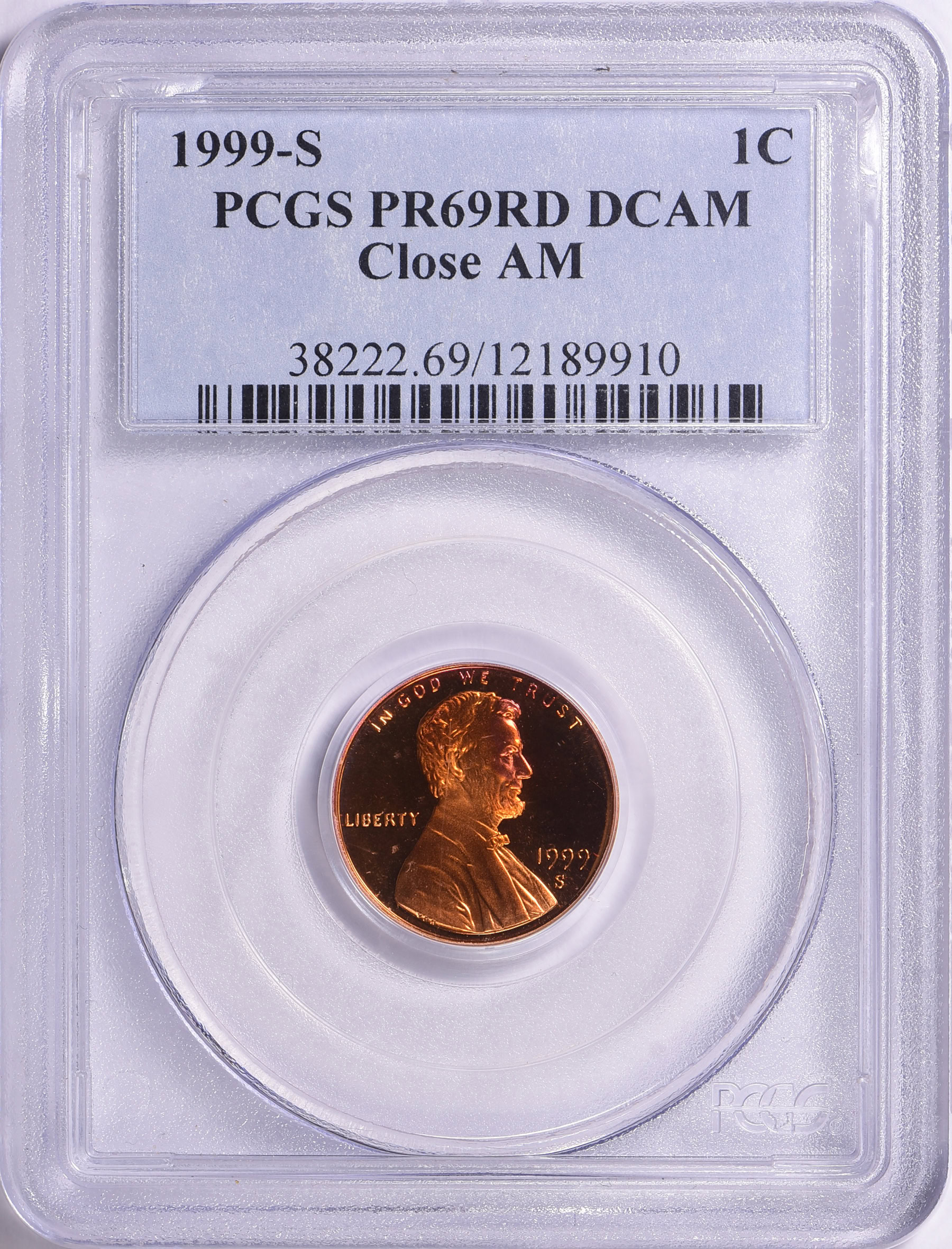 1999-S Lincoln Cent Close AM PCGS Proof-69 DCAM (Item 1999121 ...